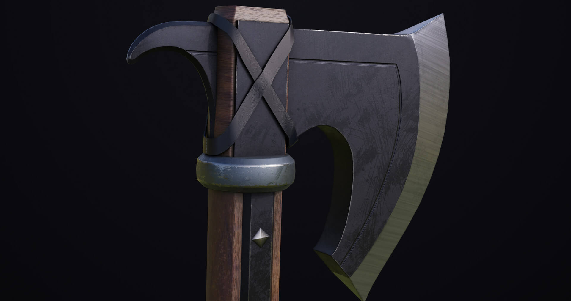 Battle Axe 14 Blue Handle All PBR Unity UE Textures Included - 3D Model ...