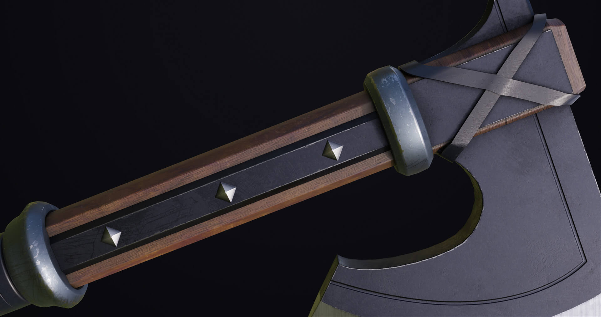 Battle Axe 14 Blue Handle All PBR Unity UE Textures Included - 3D Model ...