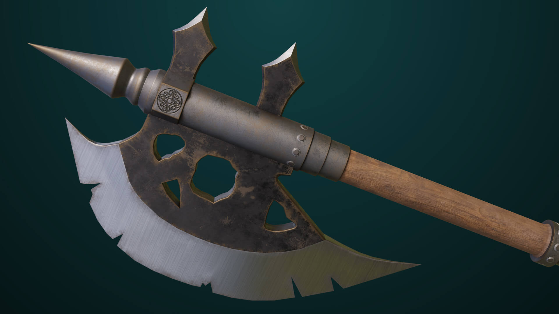Battle Axe 16 All Pbr Unity Ue Textures Included - 3D Model by Eight Vertex