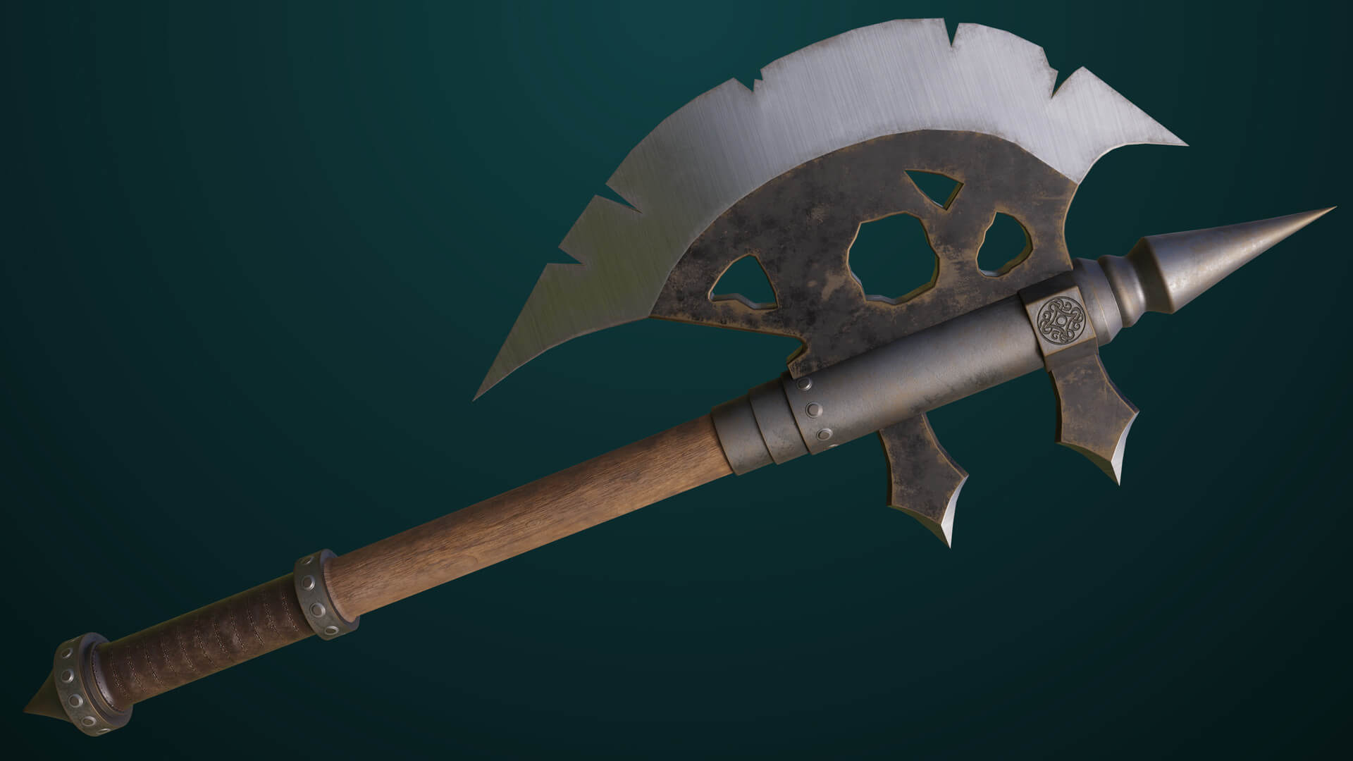 Battle Axe 16 All Pbr Unity Ue Textures Included - 3D Model by Eight Vertex