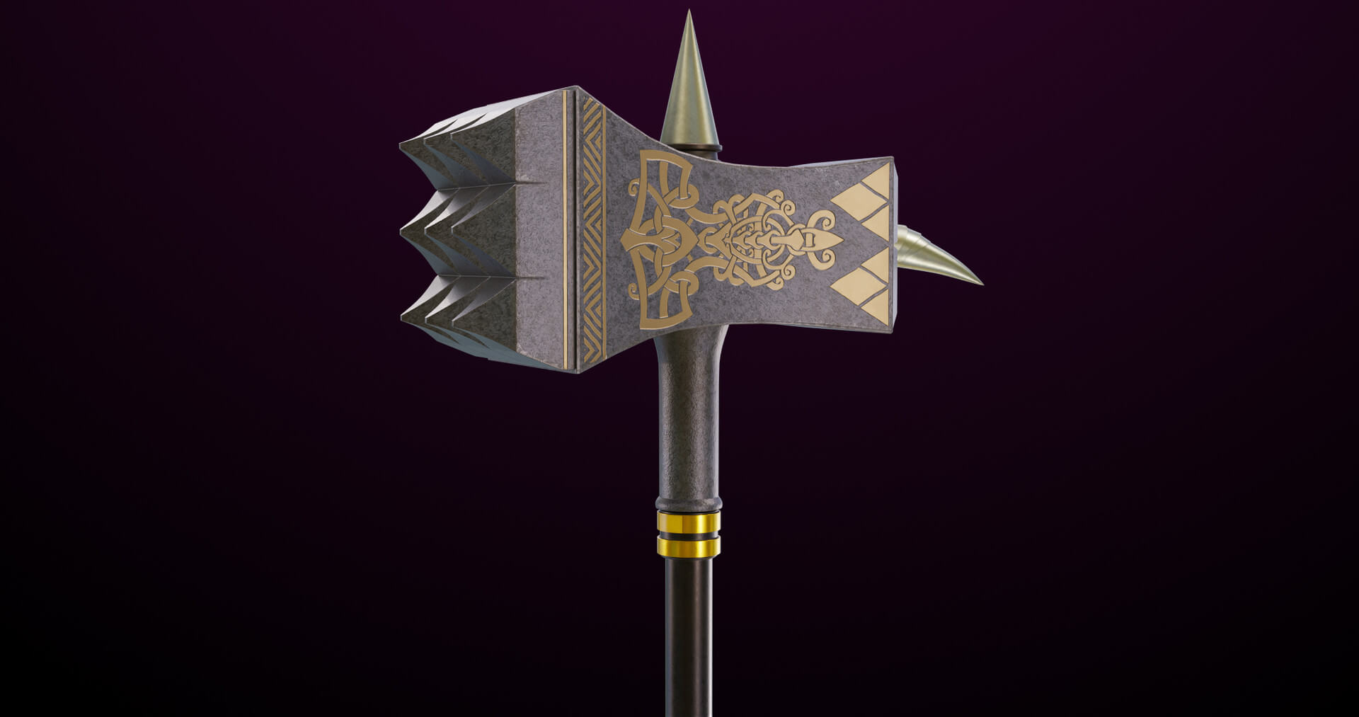 Battle Hammer 03 All PBR Unity UE Textures - 3D Model by Eight Vertex