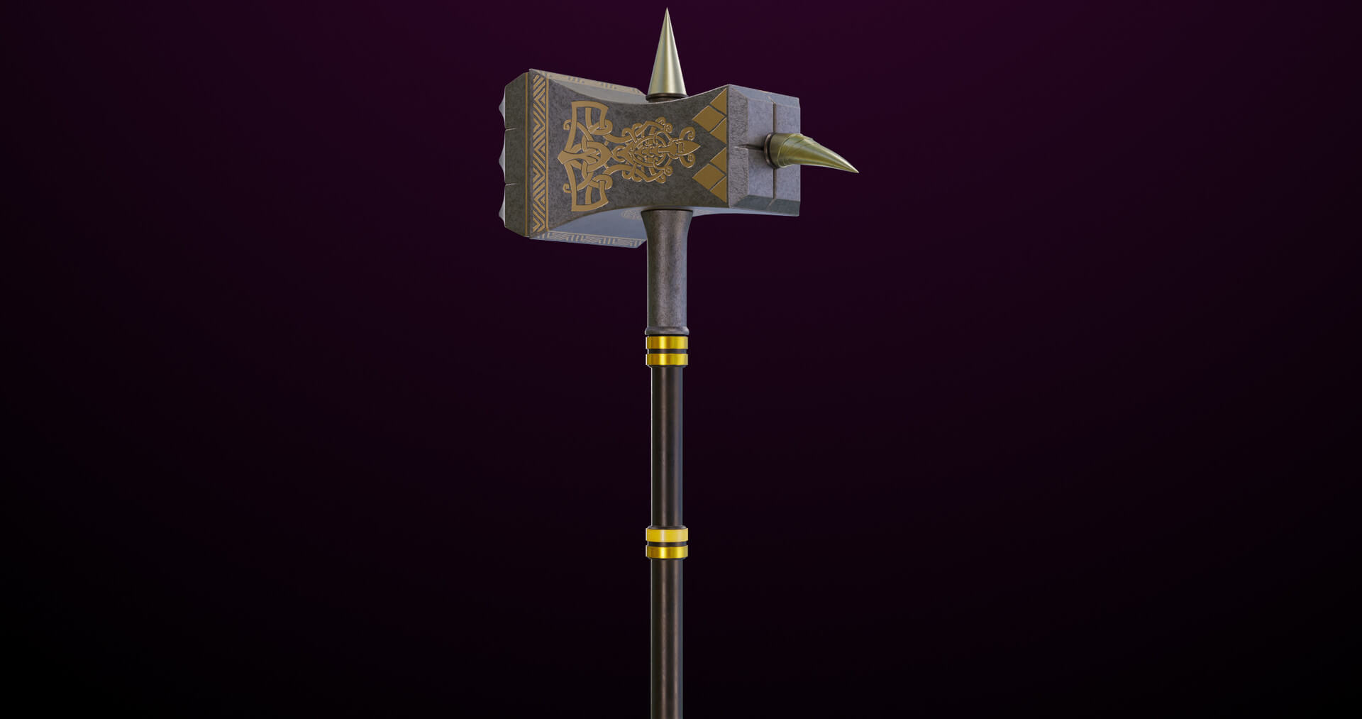 Battle Hammer 03 All PBR Unity UE Textures - 3D Model by Eight Vertex