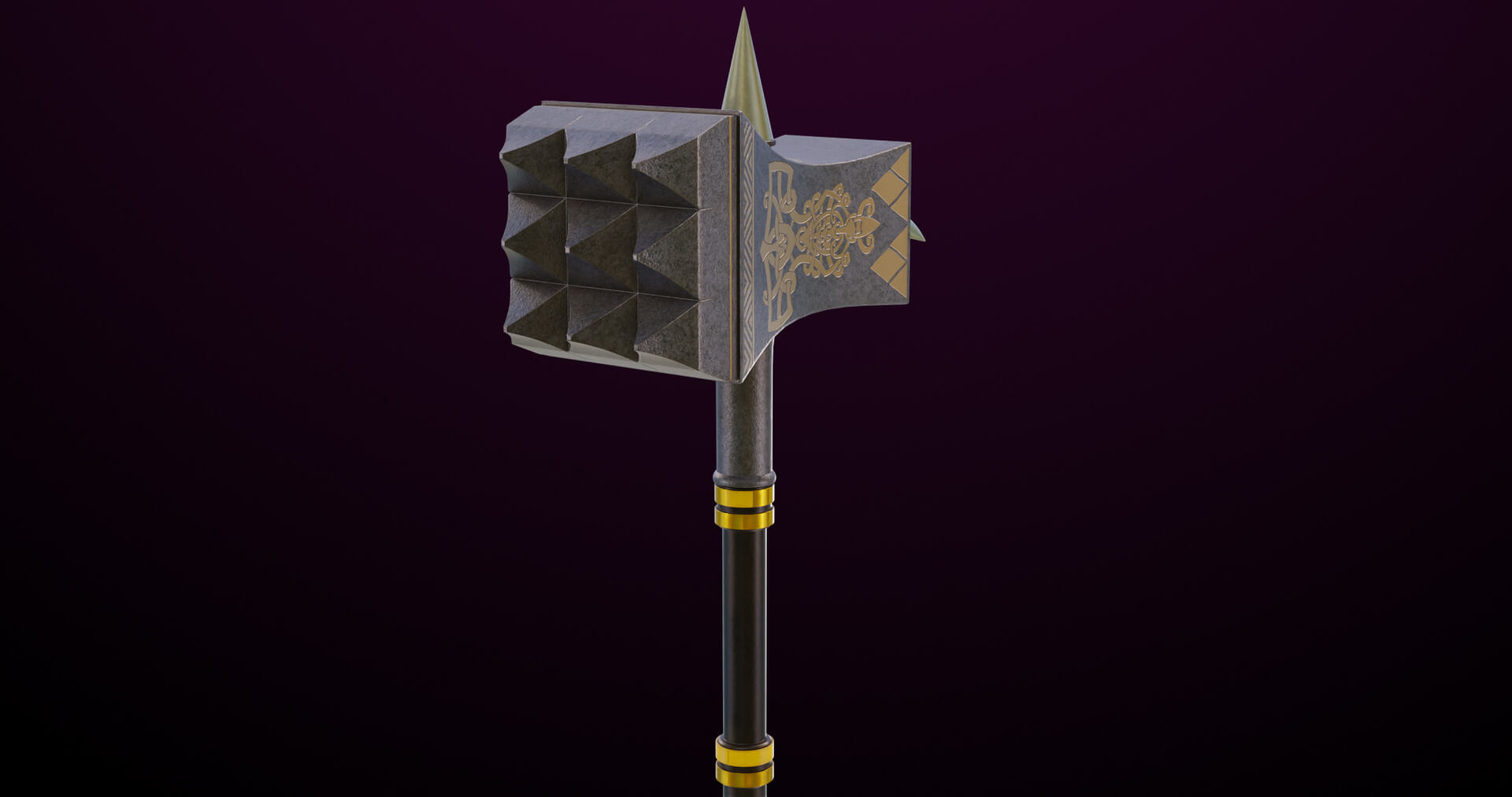 Battle Hammer 03 All PBR Unity UE Textures - 3D Model by Eight Vertex