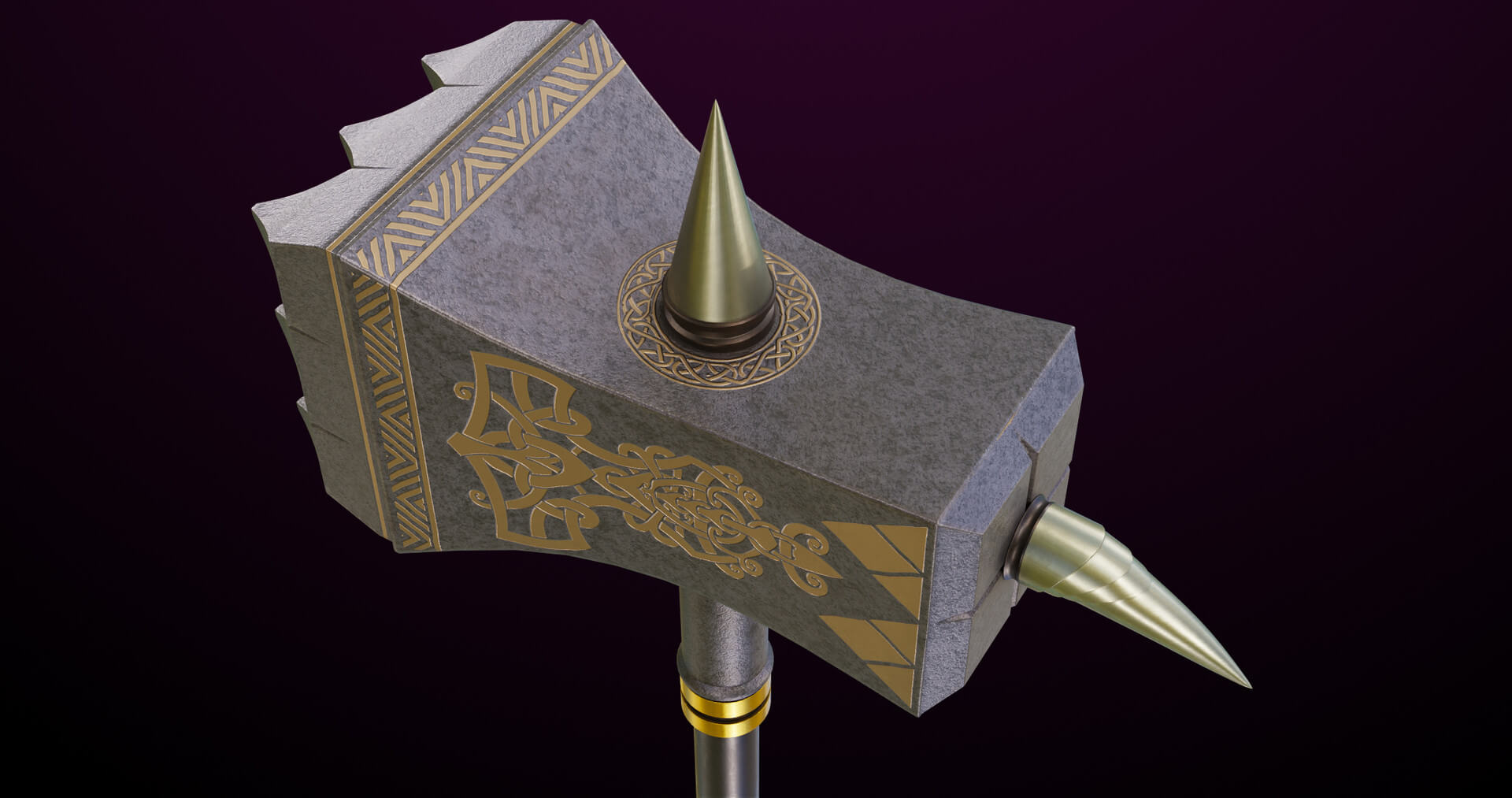 Battle Hammer 03 All PBR Unity UE Textures - 3D Model by Eight Vertex