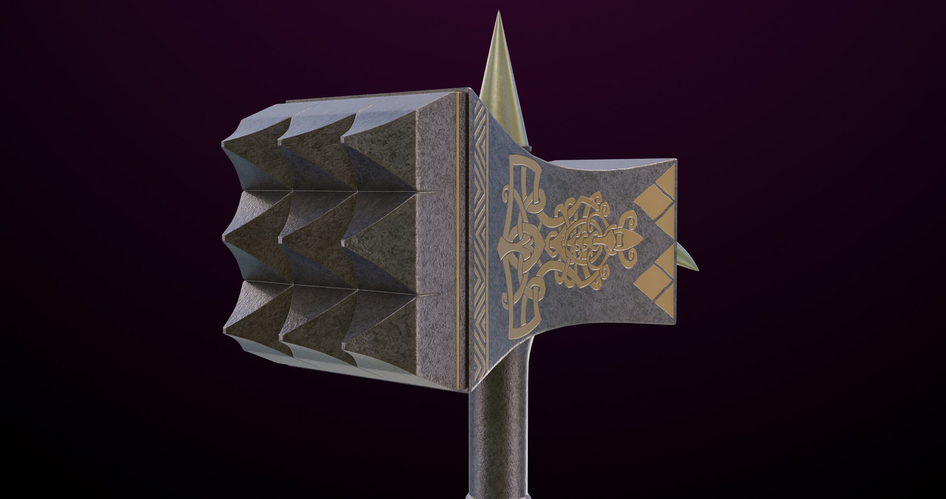 Battle Hammer 03 All PBR Unity UE Textures - 3D Model by Eight Vertex