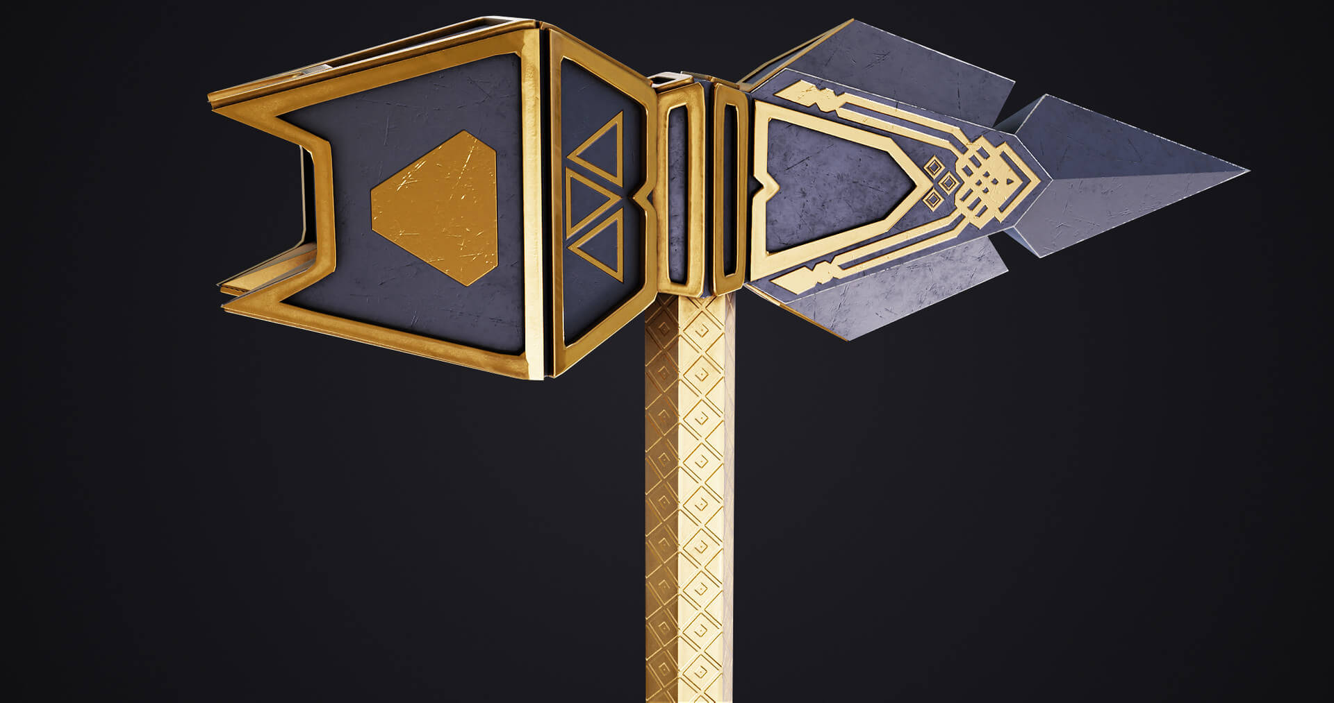 Battle Hammer 04 All PBR Unity UE Textures - 3D Model by Eight Vertex