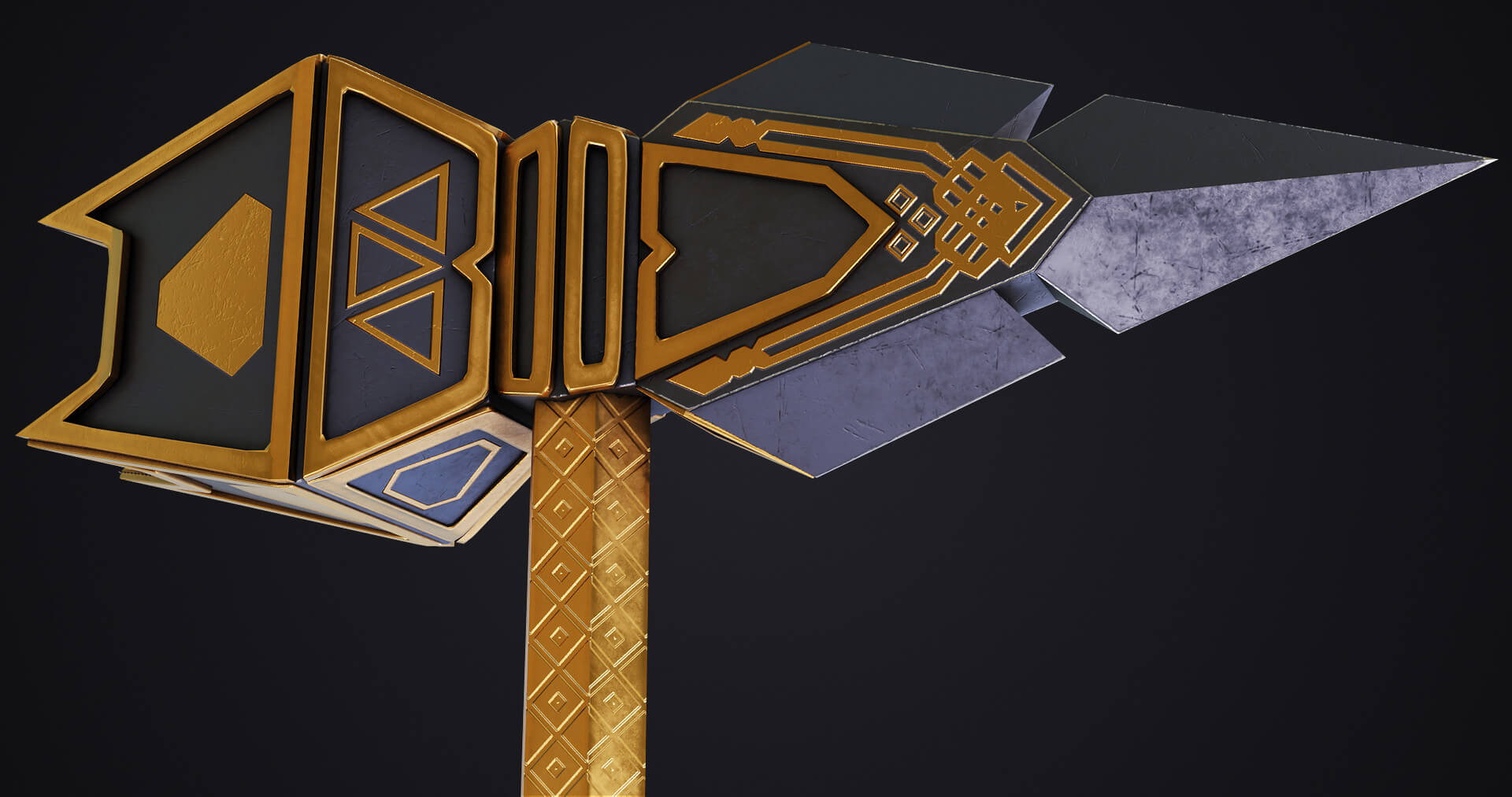 Battle Hammer 04 All PBR Unity UE Textures - 3D Model by Eight Vertex