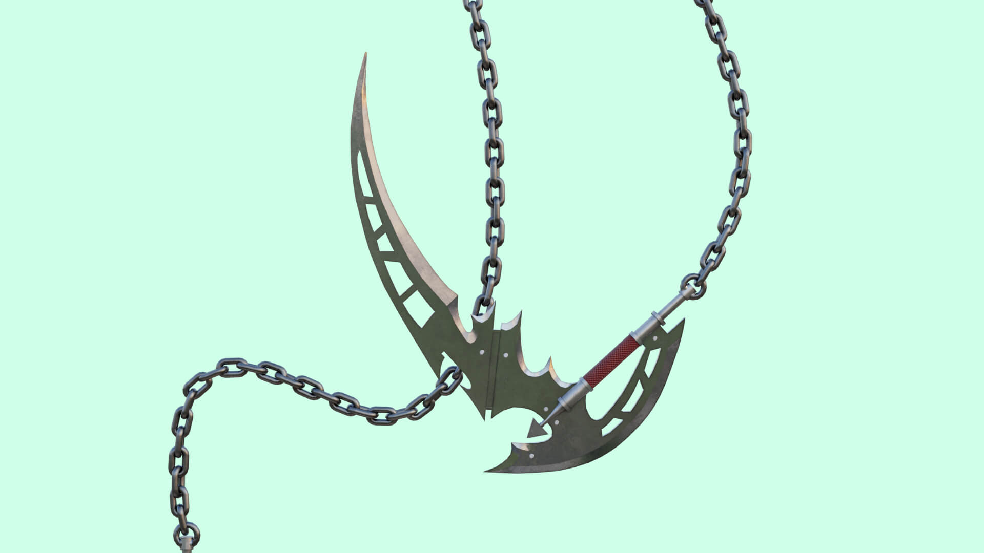 Chain Flail Blade Weapon - 3D Model by Eight Vertex