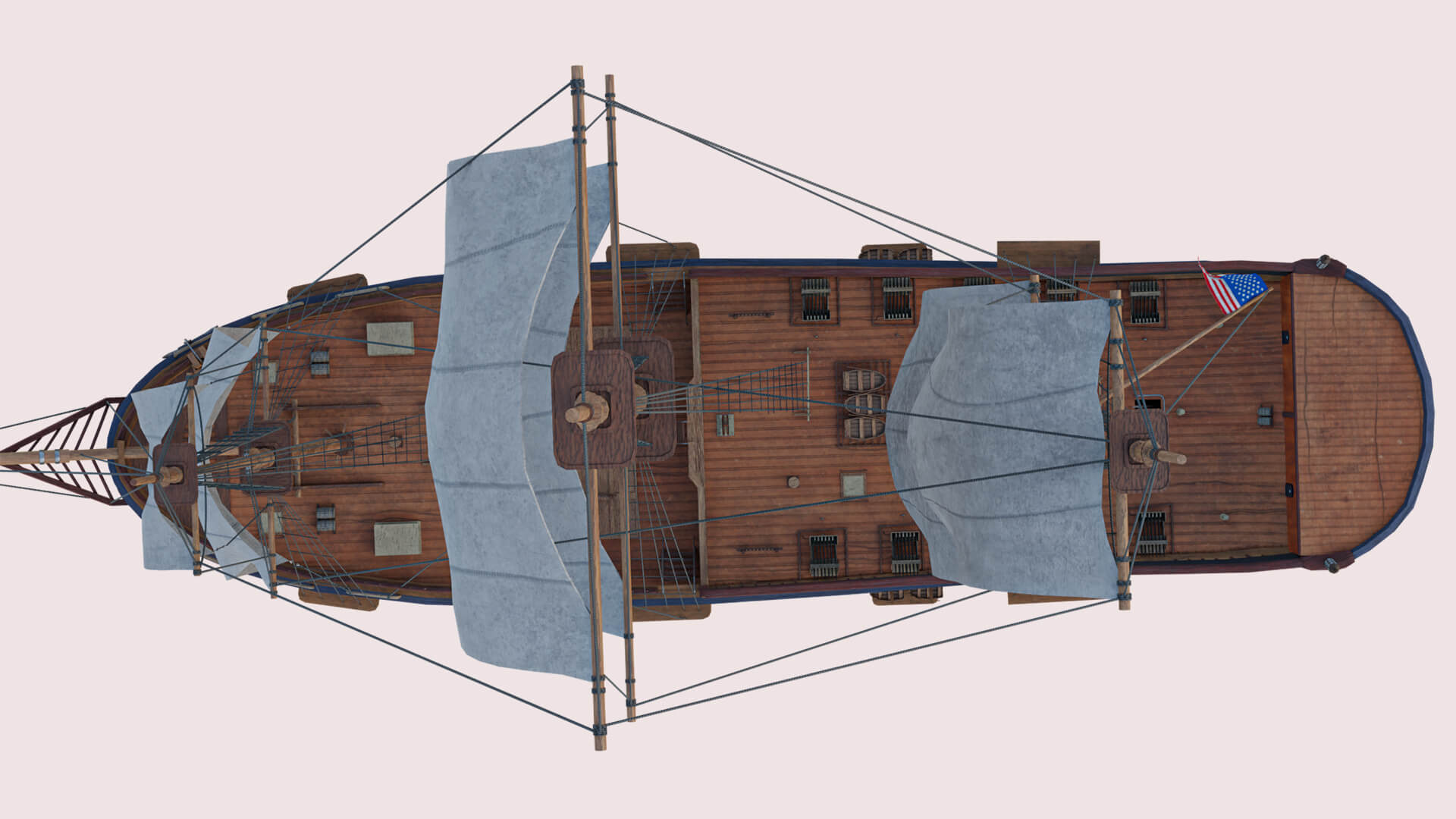 Columbia Ship All PBR Textures Included - 3D Model by Eight Vertex