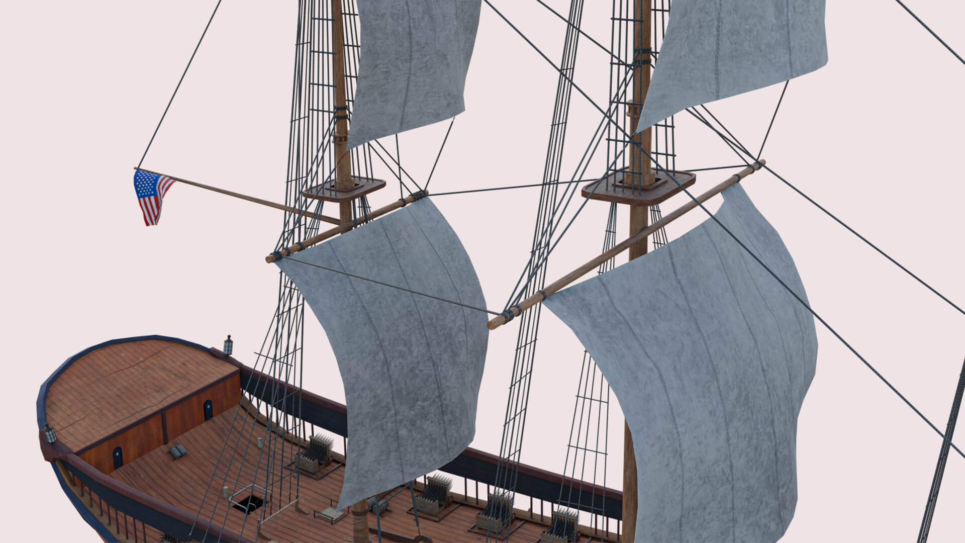 Columbia Ship All PBR Textures Included - 3D Model by Eight Vertex