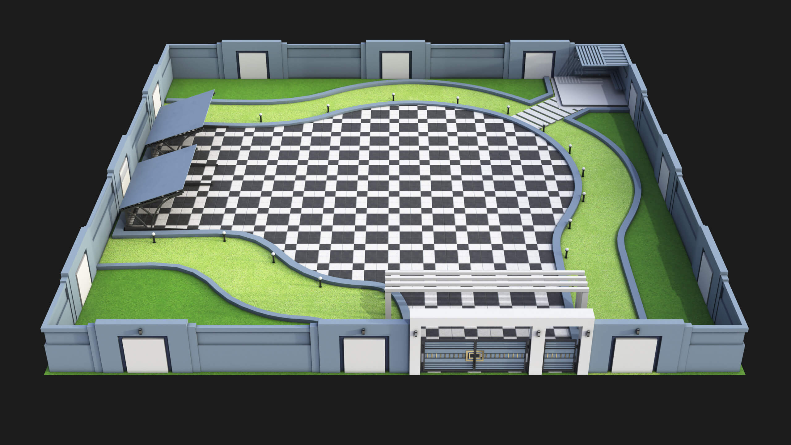 Compound Wall 02 All PBR Unity UE Textures - 3D Model by Eight Vertex