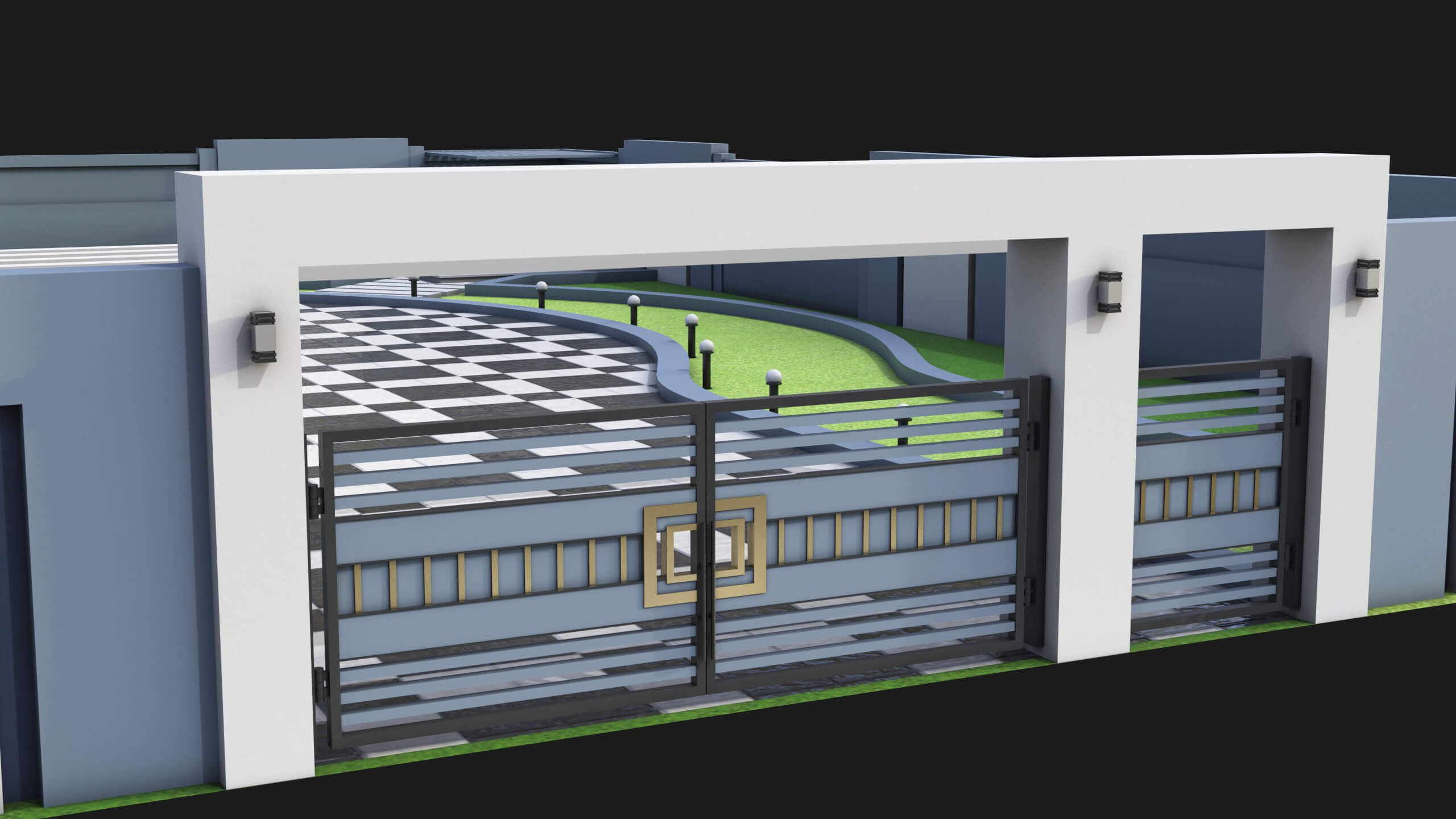 Compound Wall 02 All PBR Unity UE Textures - 3D Model by Eight Vertex