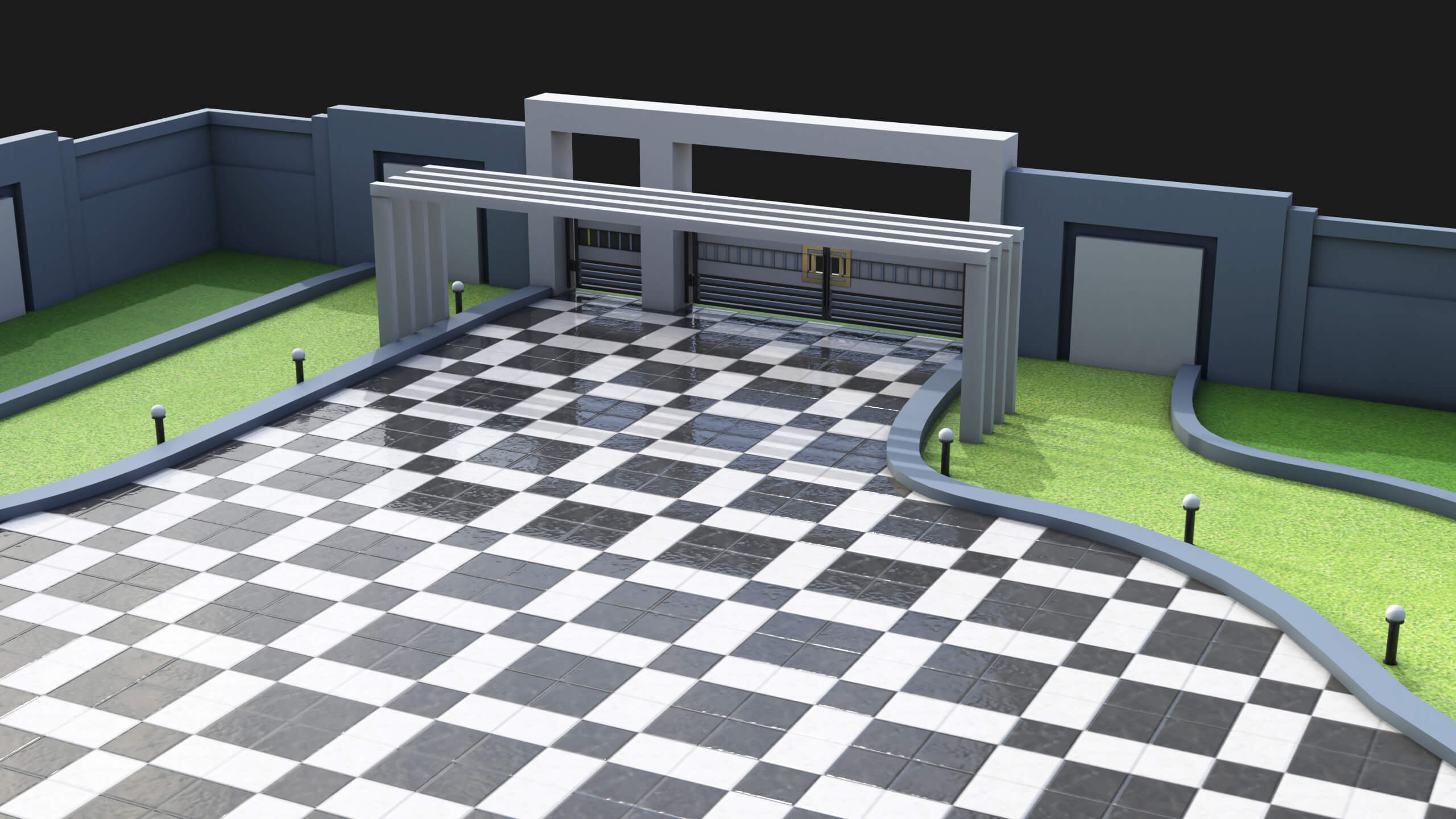 Compound Wall 02 All PBR Unity UE Textures - 3D Model by Eight Vertex