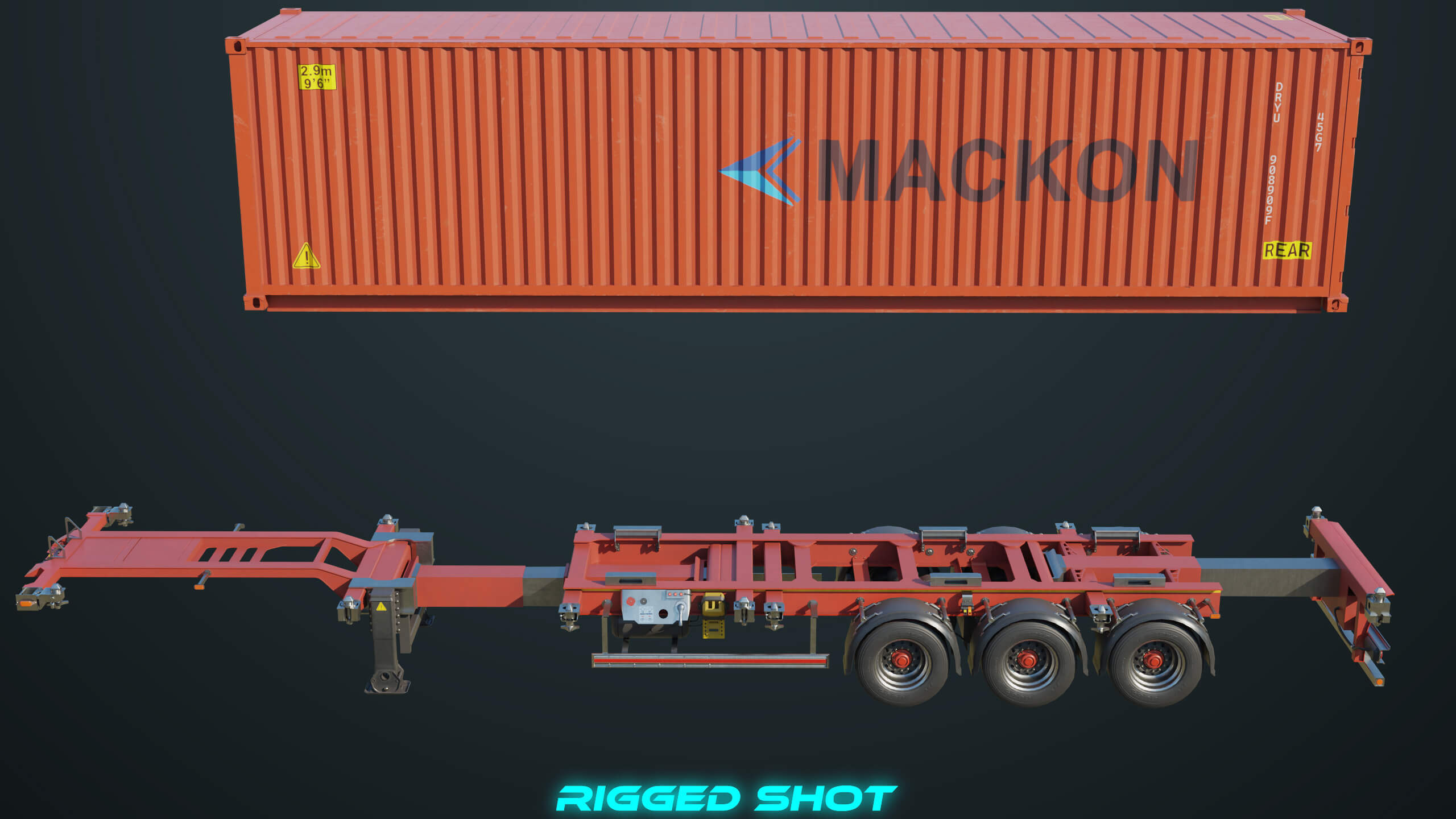 Container Carrier Trailer 02 All PBR Unity UE Textures - 3D Model by ...