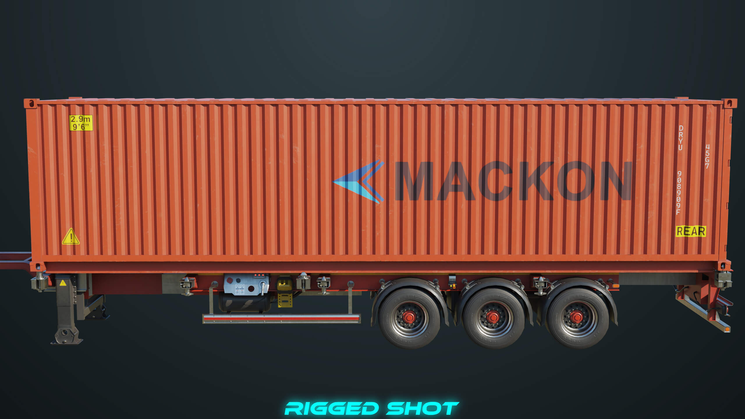 Container Carrier Trailer 02 All PBR Unity UE Textures - 3D Model by ...