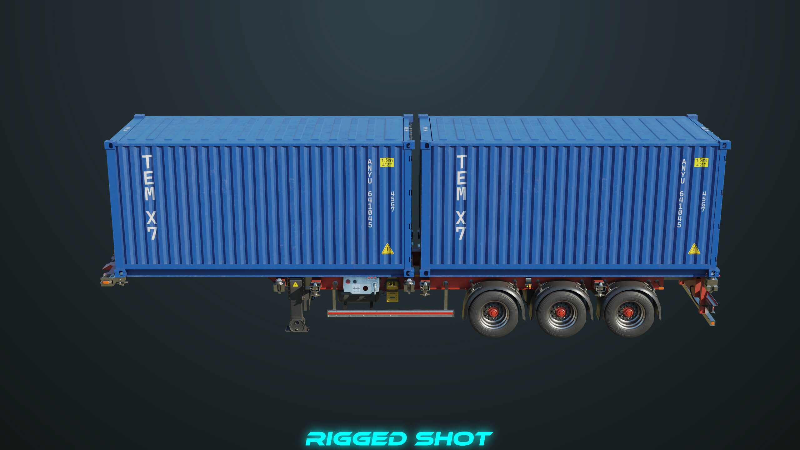 Container Carrier Trailer 02 All PBR Unity UE Textures - 3D Model by ...