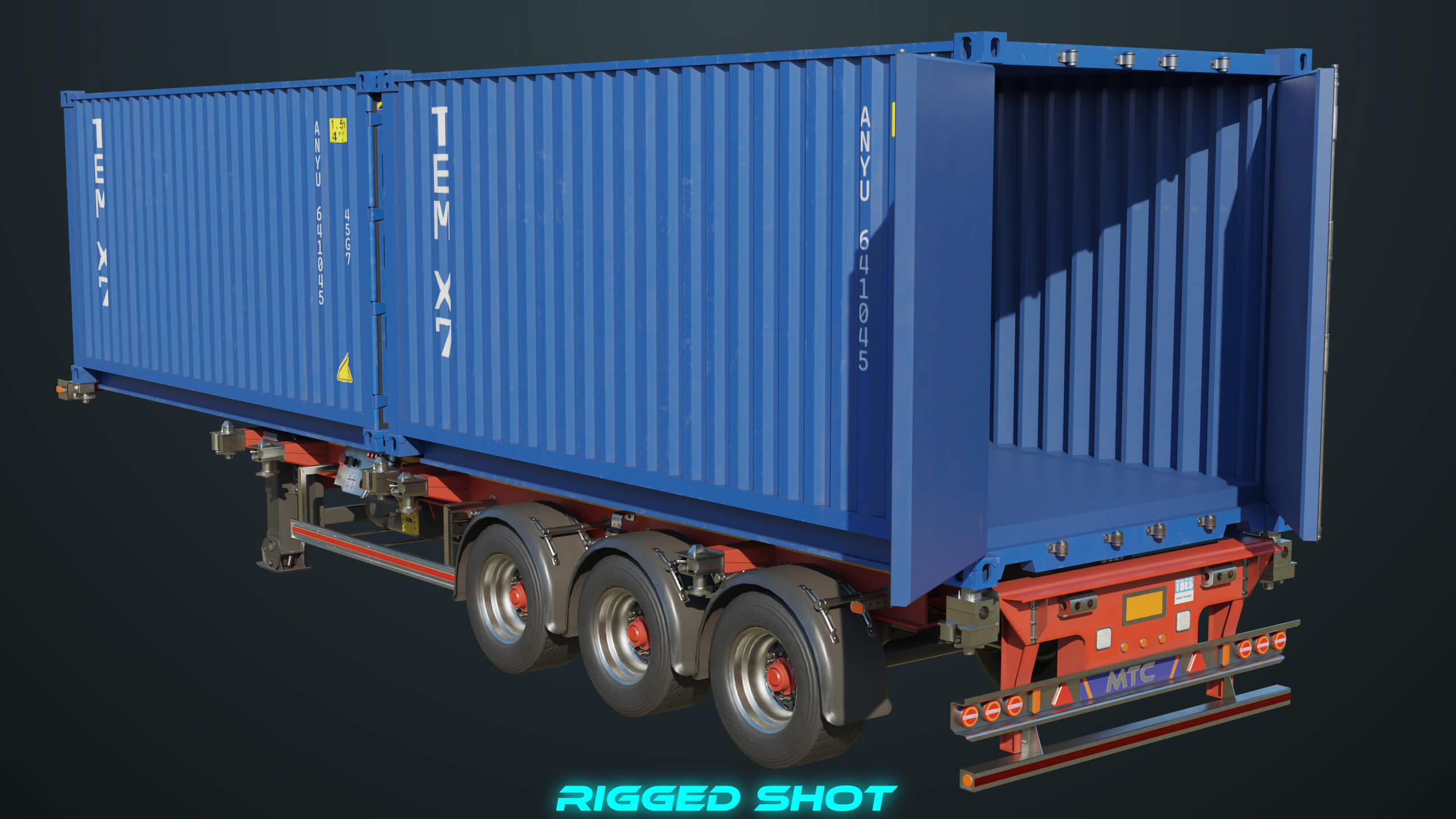 Container Carrier Trailer 02 All PBR Unity UE Textures - 3D Model by ...