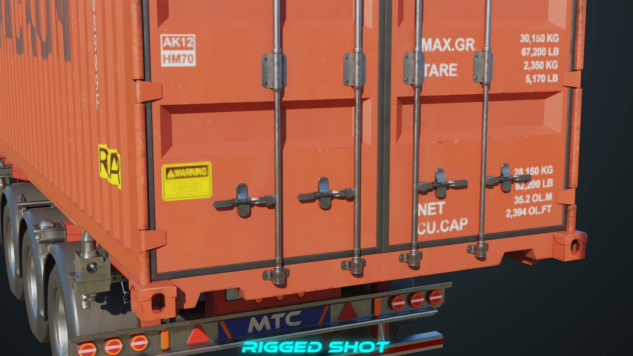 Container Carrier Trailer 02 All PBR Unity UE Textures - 3D Model by Eight Vertex