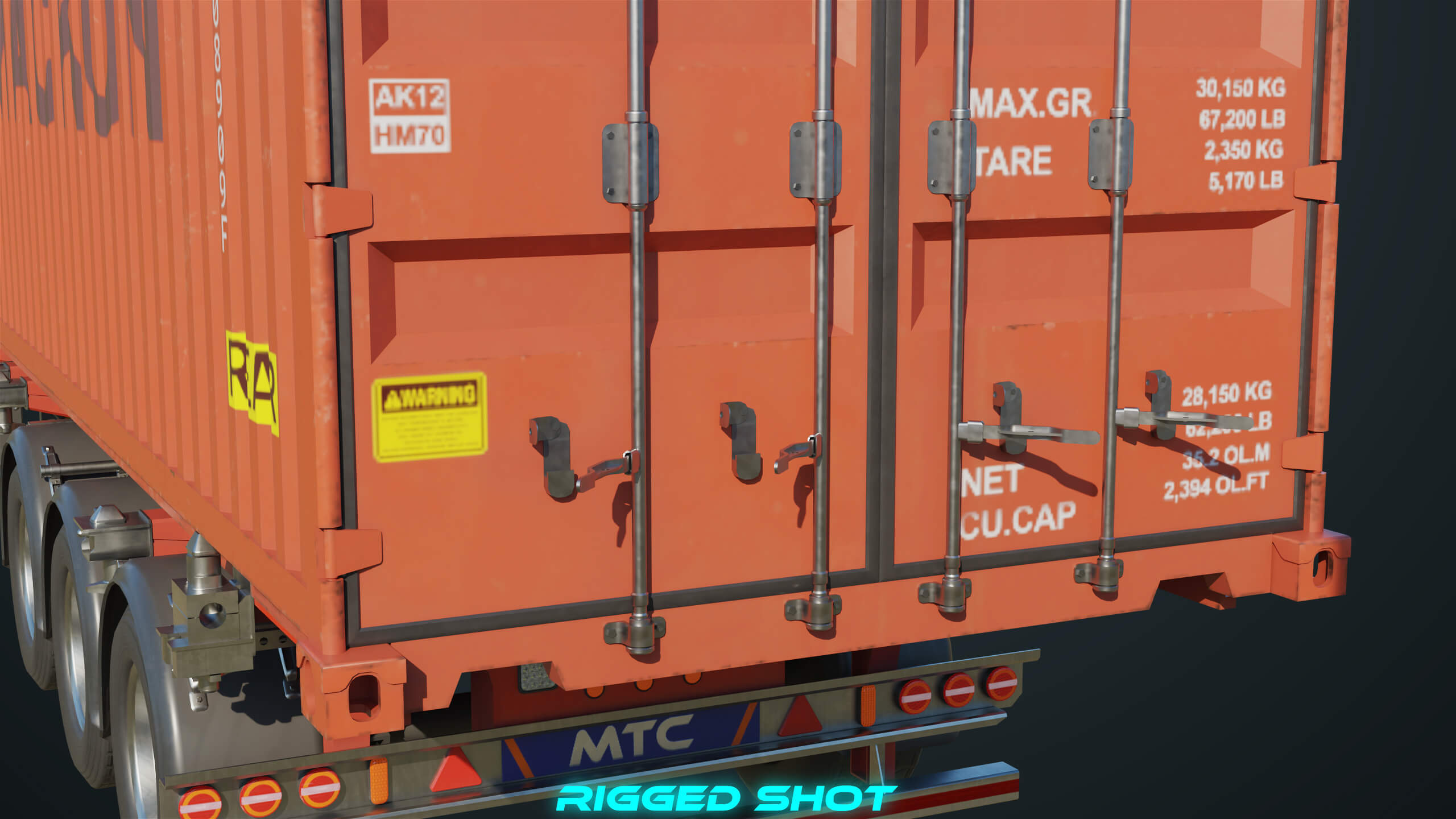 Container Carrier Trailer 02 All PBR Unity UE Textures - 3D Model by Eight Vertex