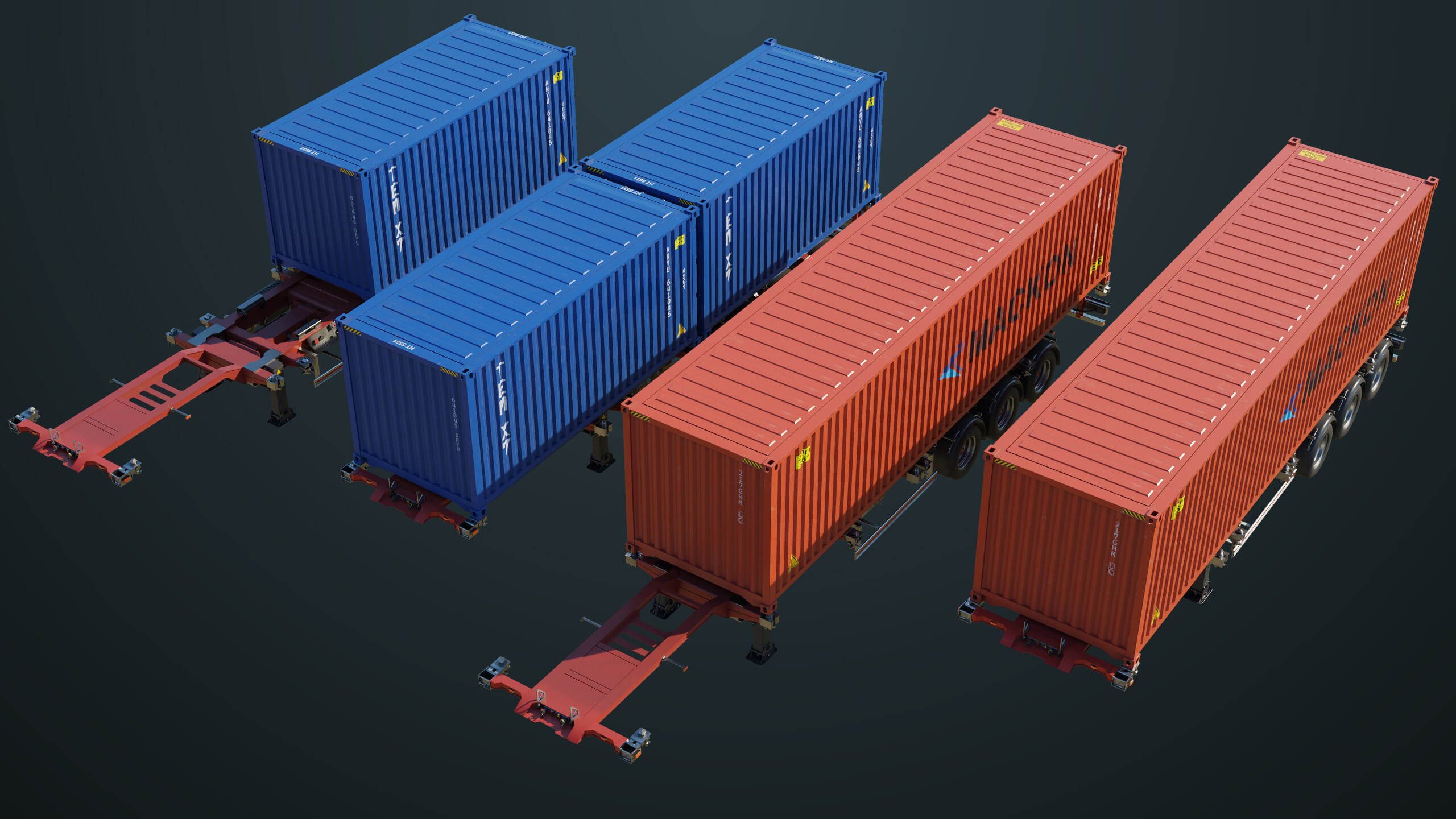 Container Carrier Trailer 02 All PBR Unity UE Textures - 3D Model by ...