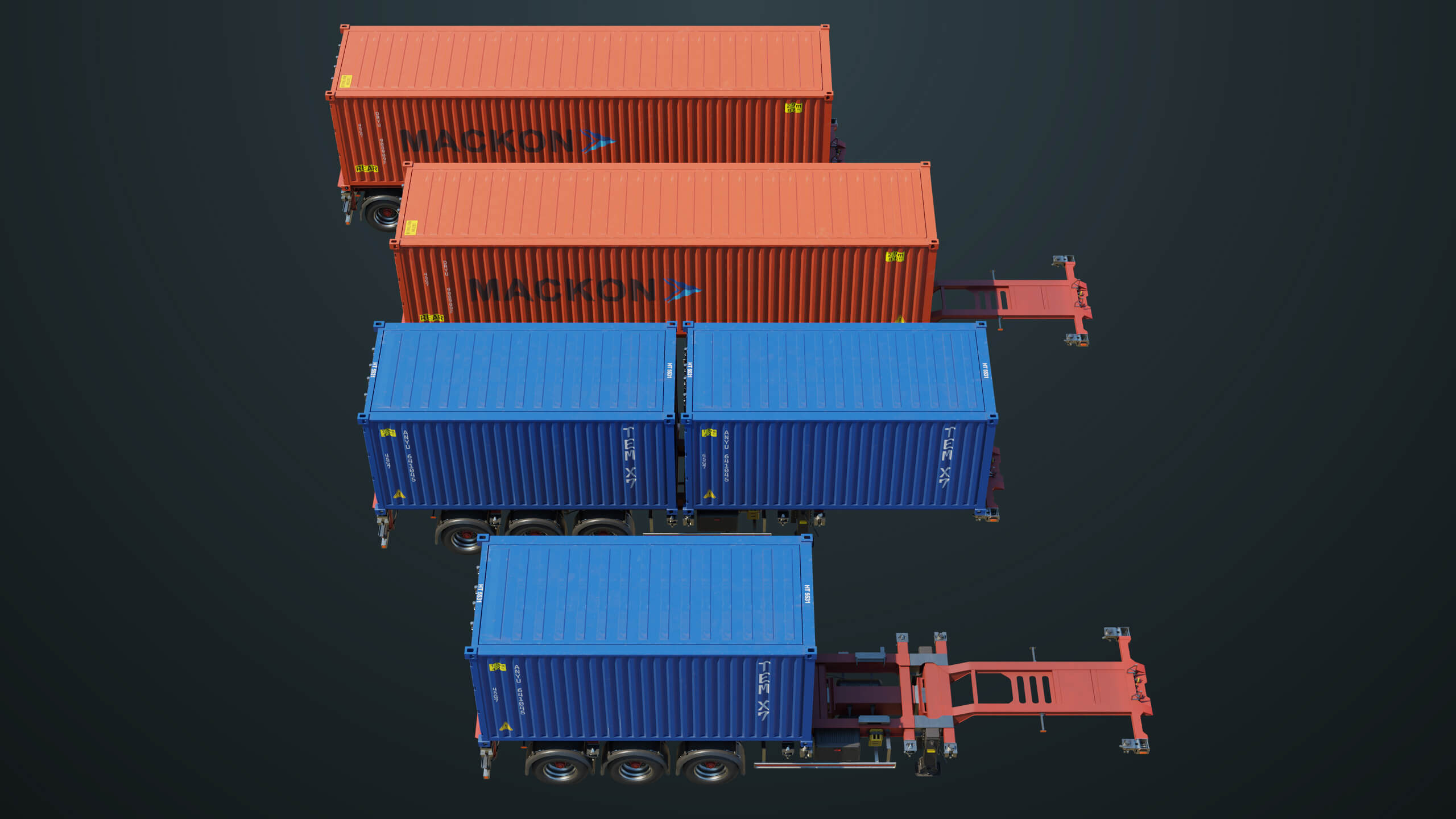 Container Carrier Trailer 02 All PBR Unity UE Textures - 3D Model by Eight Vertex