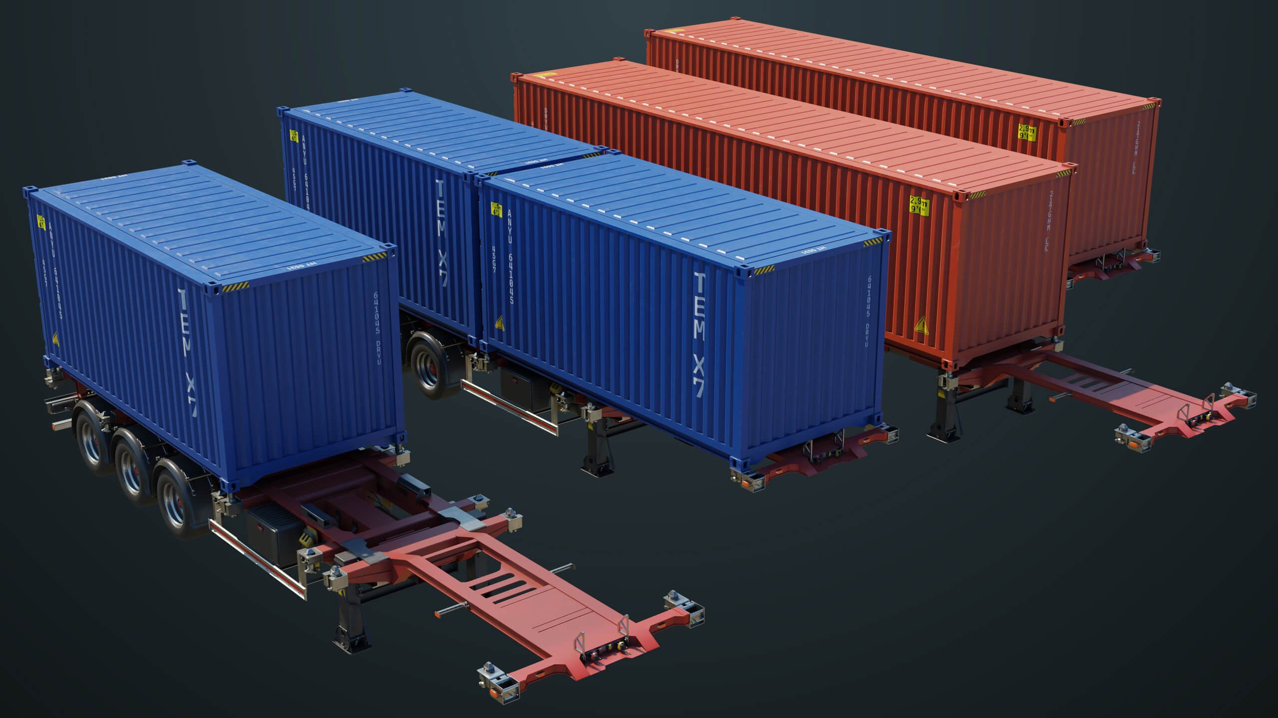 Container Carrier Trailer 02 All PBR Unity UE Textures - 3D Model by Eight Vertex