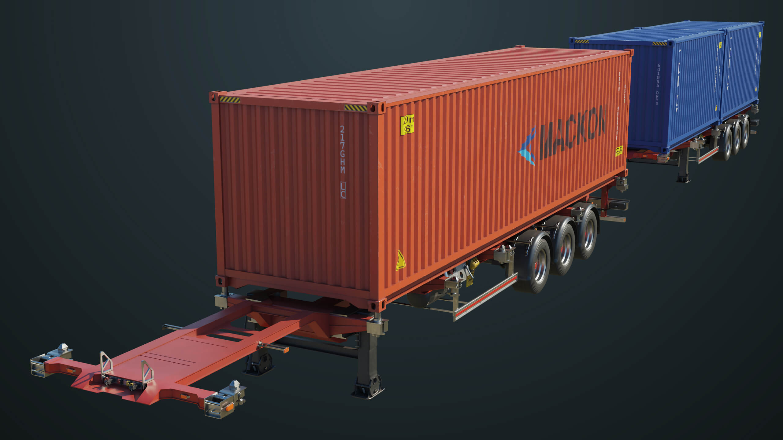Container Carrier Trailer 02 All PBR Unity UE Textures - 3D Model by ...