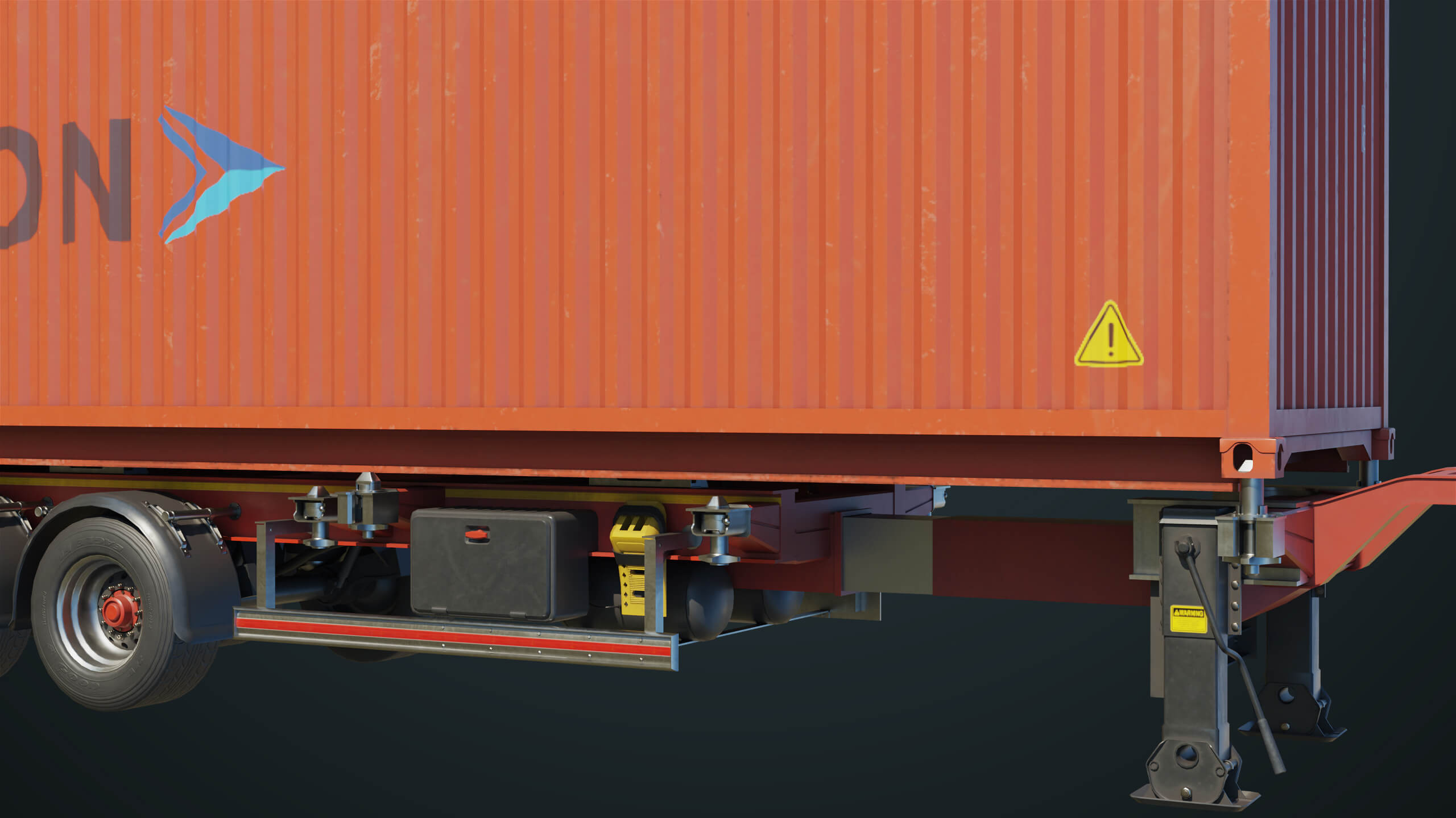 Container Carrier Trailer 02 All PBR Unity UE Textures - 3D Model by ...