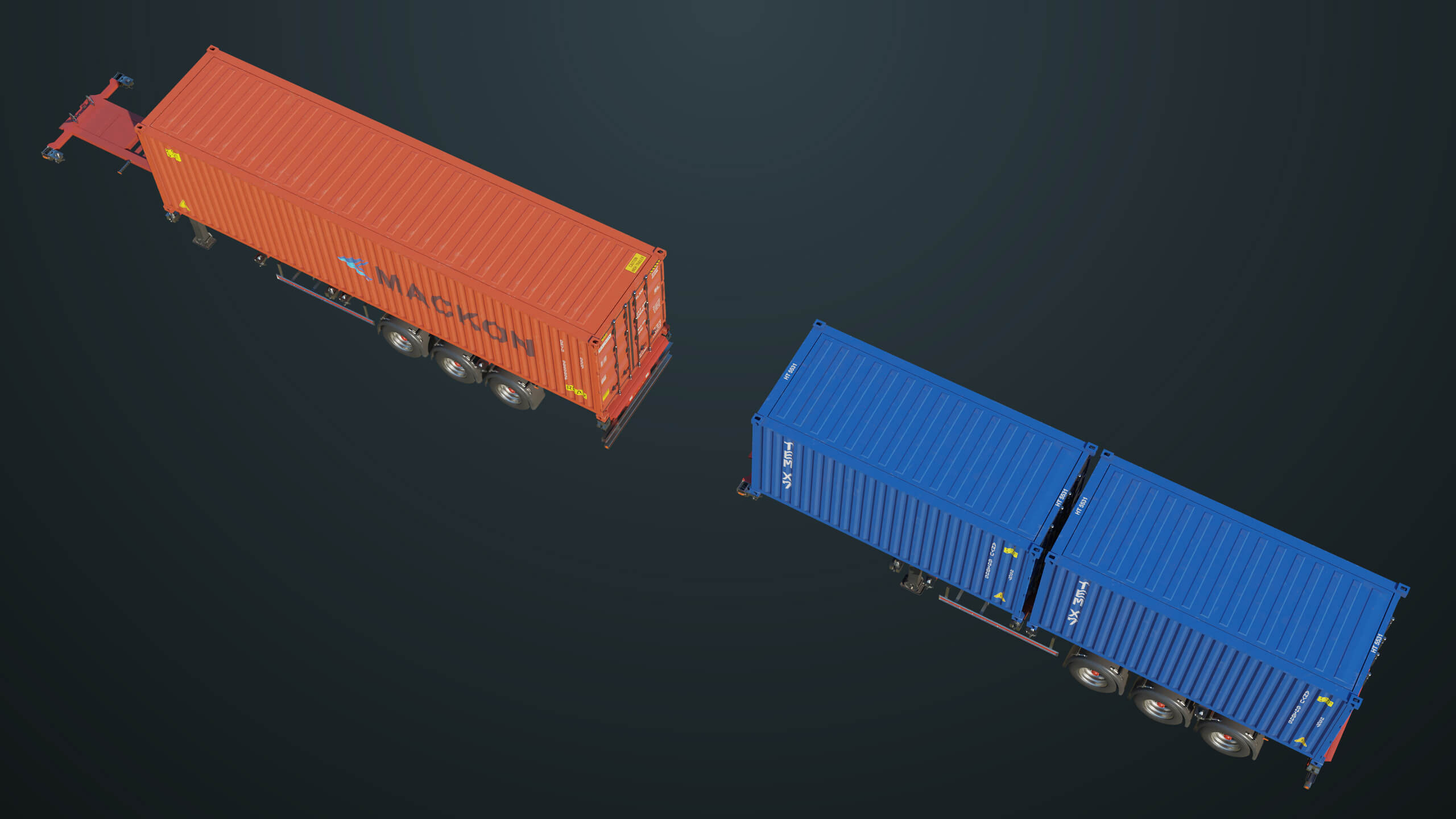 Container Carrier Trailer 02 All PBR Unity UE Textures - 3D Model by Eight Vertex