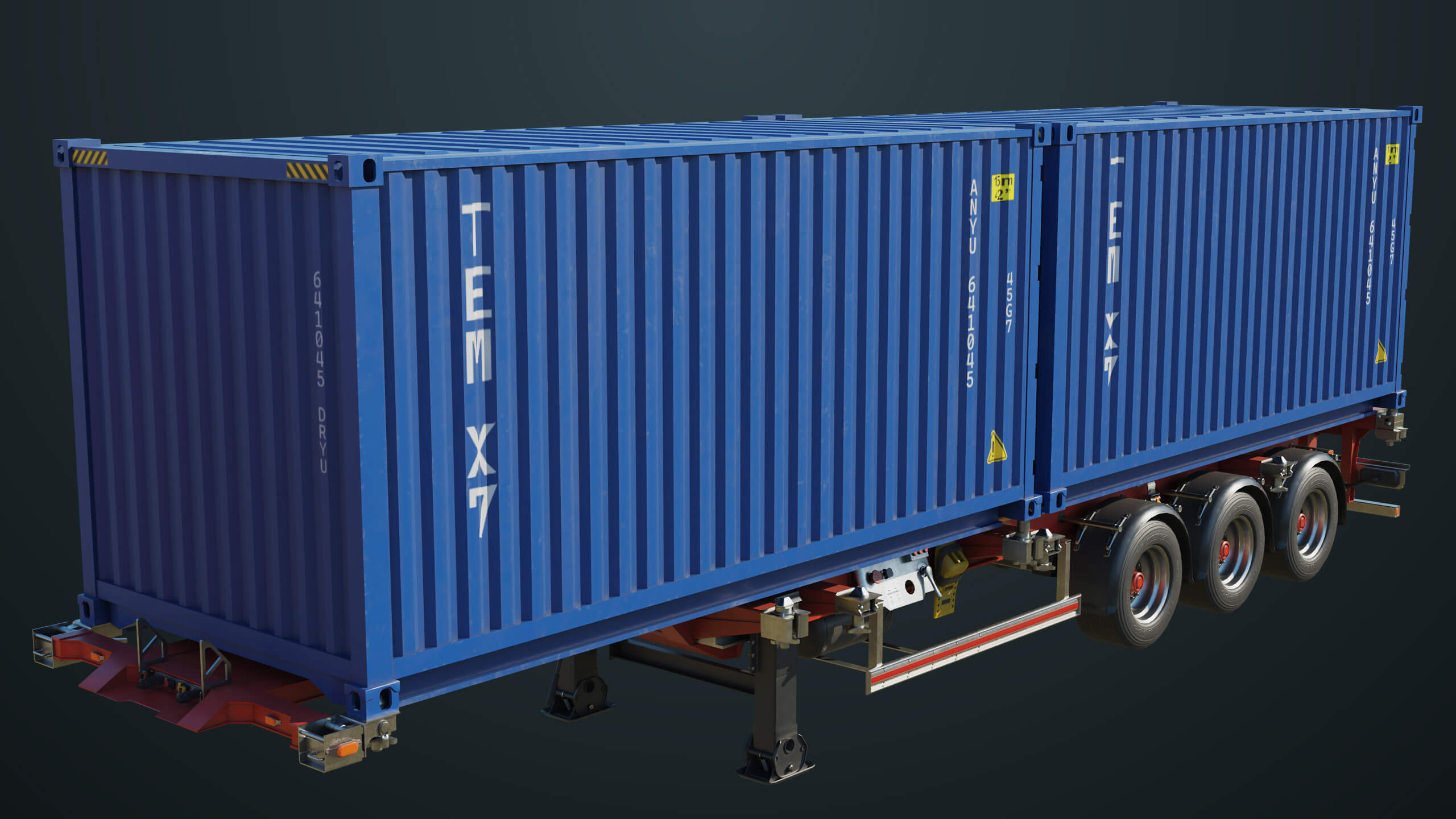 Container Carrier Trailer 02 All PBR Unity UE Textures - 3D Model by ...