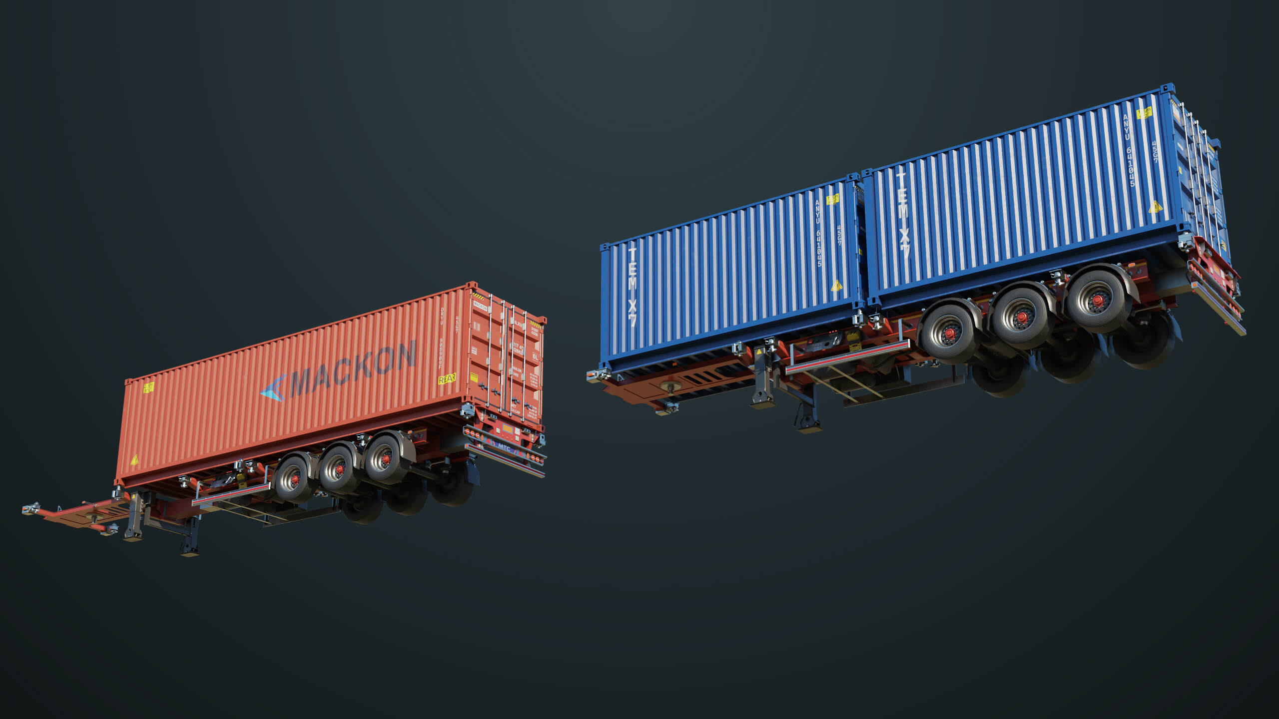 Container Carrier Trailer 02 All PBR Unity UE Textures - 3D Model by Eight Vertex