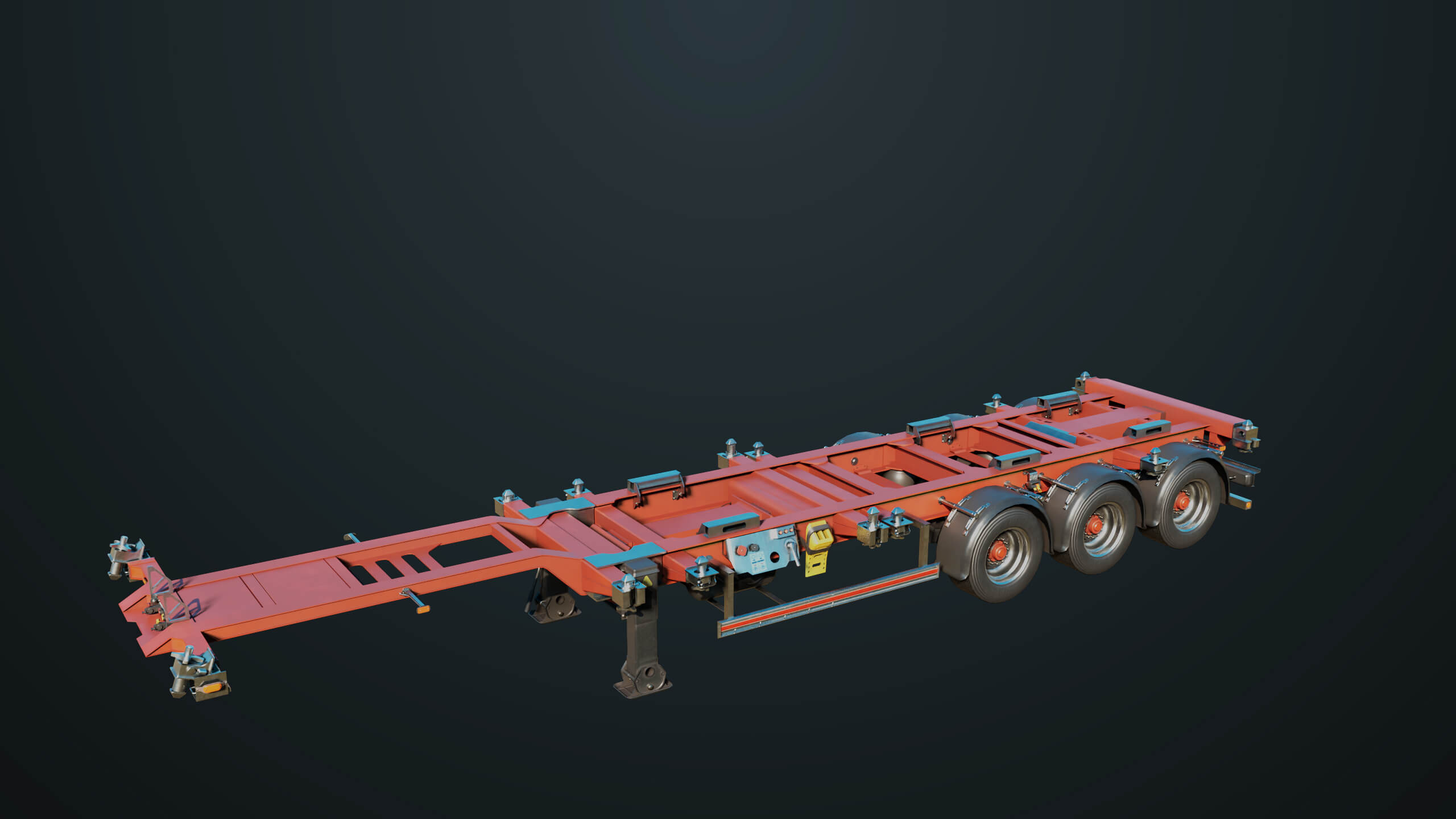Container Carrier Trailer 02 All PBR Unity UE Textures - 3D Model by ...