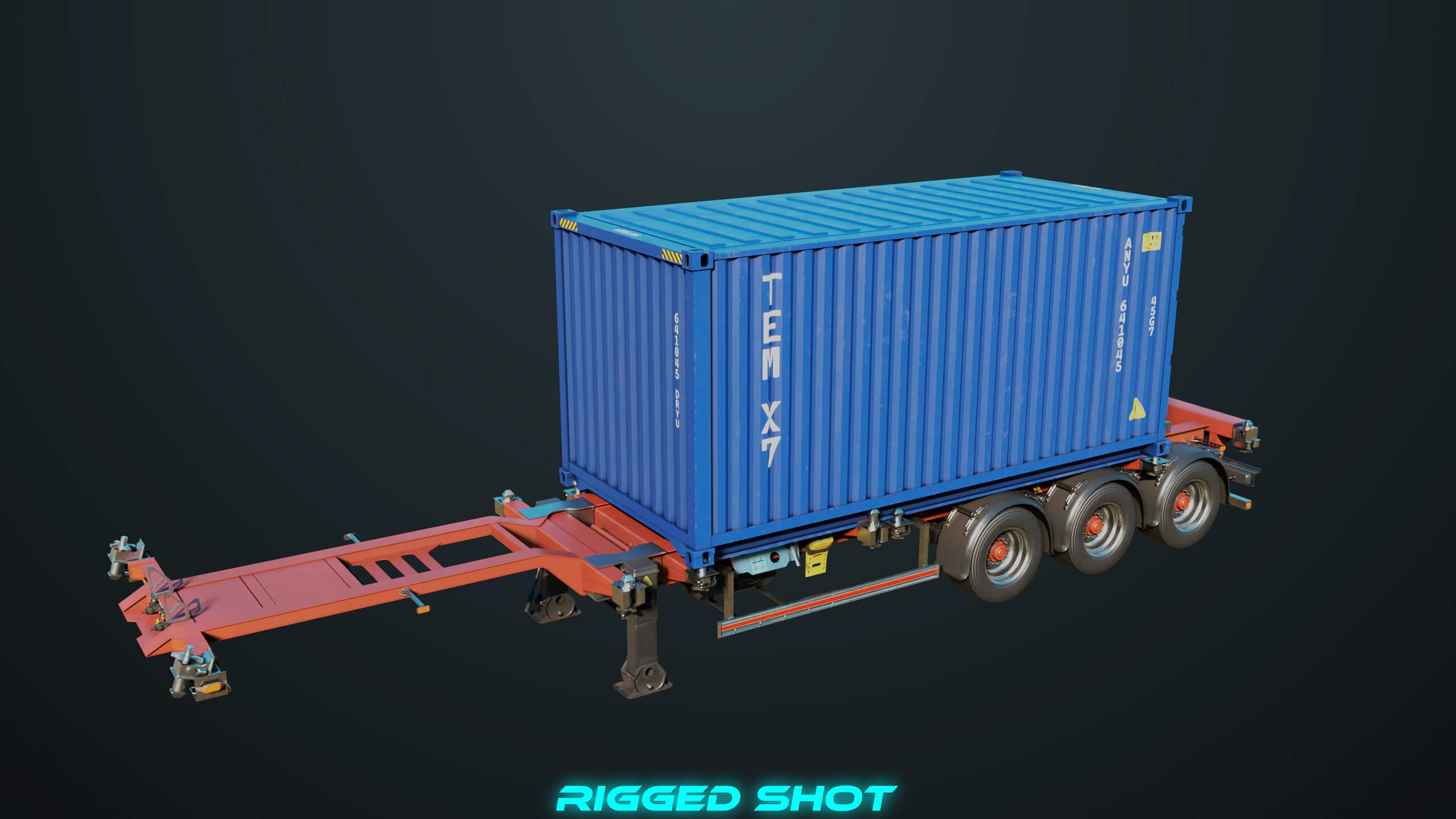 Container Carrier Trailer 02 All PBR Unity UE Textures - 3D Model by ...