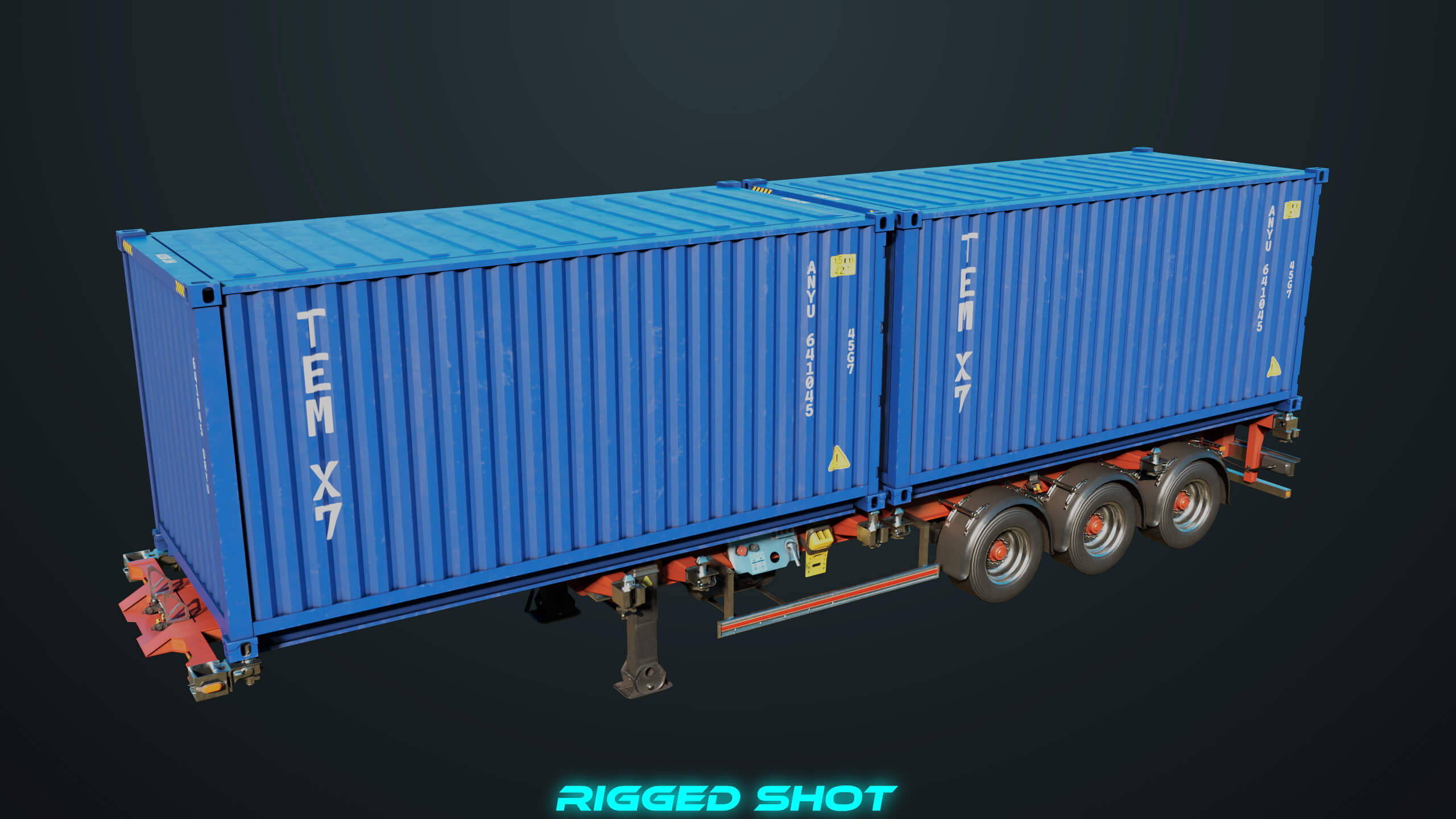 Container Carrier Trailer 02 All PBR Unity UE Textures - 3D Model by ...