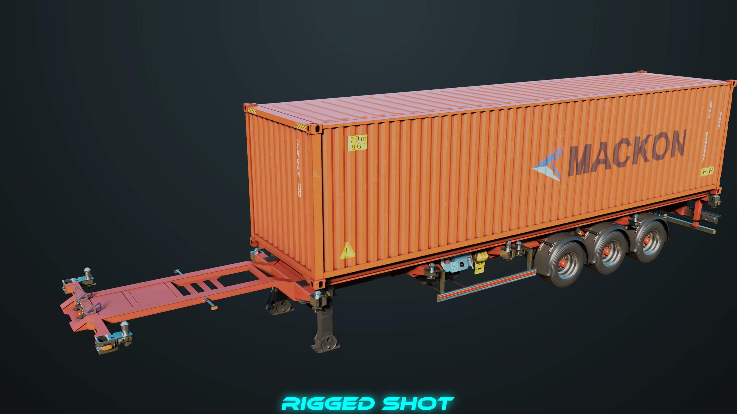 Container Carrier Trailer 02 All PBR Unity UE Textures - 3D Model by Eight Vertex