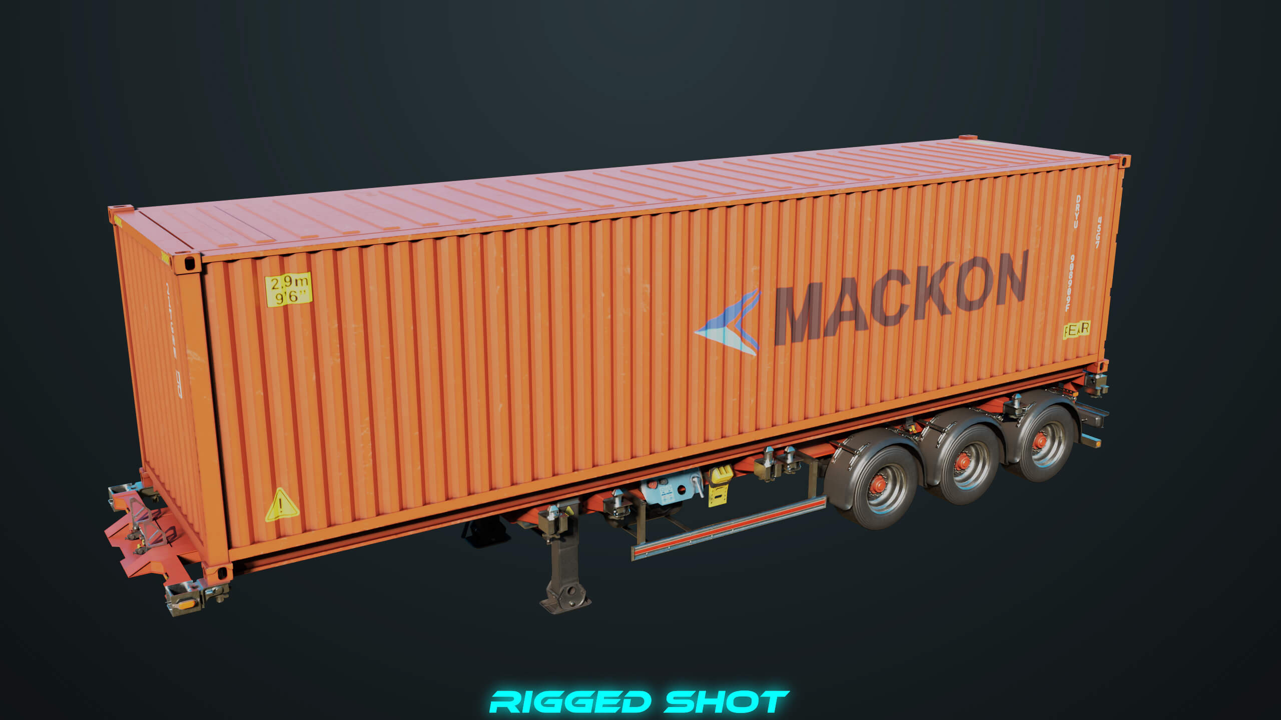 Container Carrier Trailer 02 All PBR Unity UE Textures - 3D Model by ...