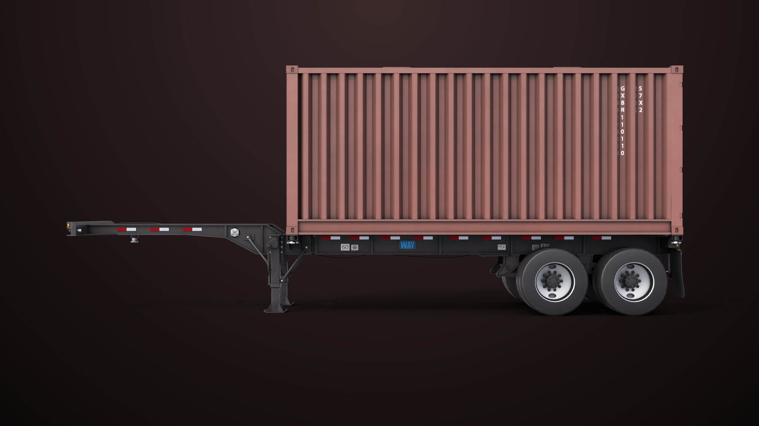 Container Carrier Trailer 03 for Heavy Truck PBR - 3D Model by Eight Vertex