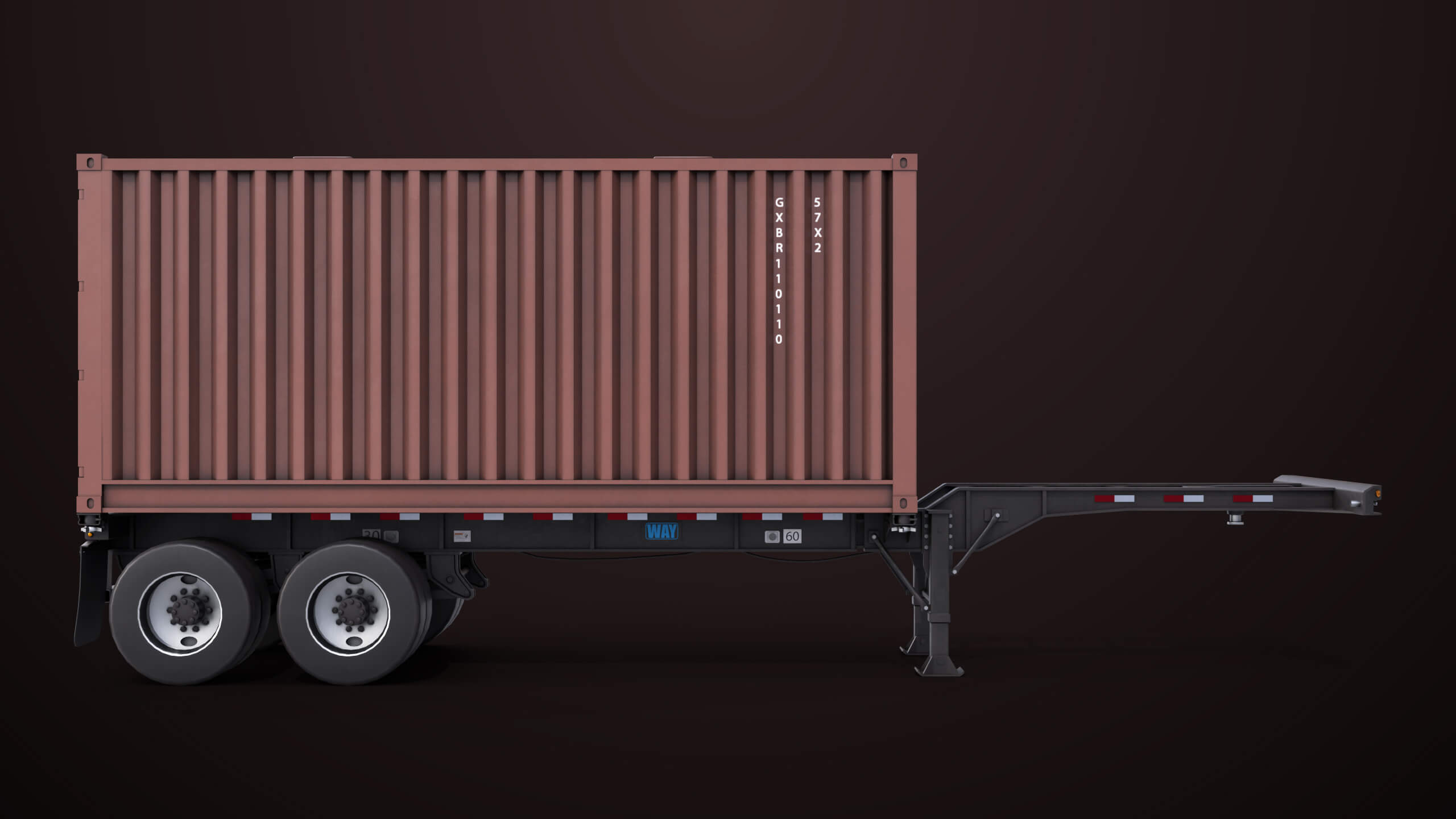 Container Carrier Trailer 03 for Heavy Truck PBR - 3D Model by Eight Vertex