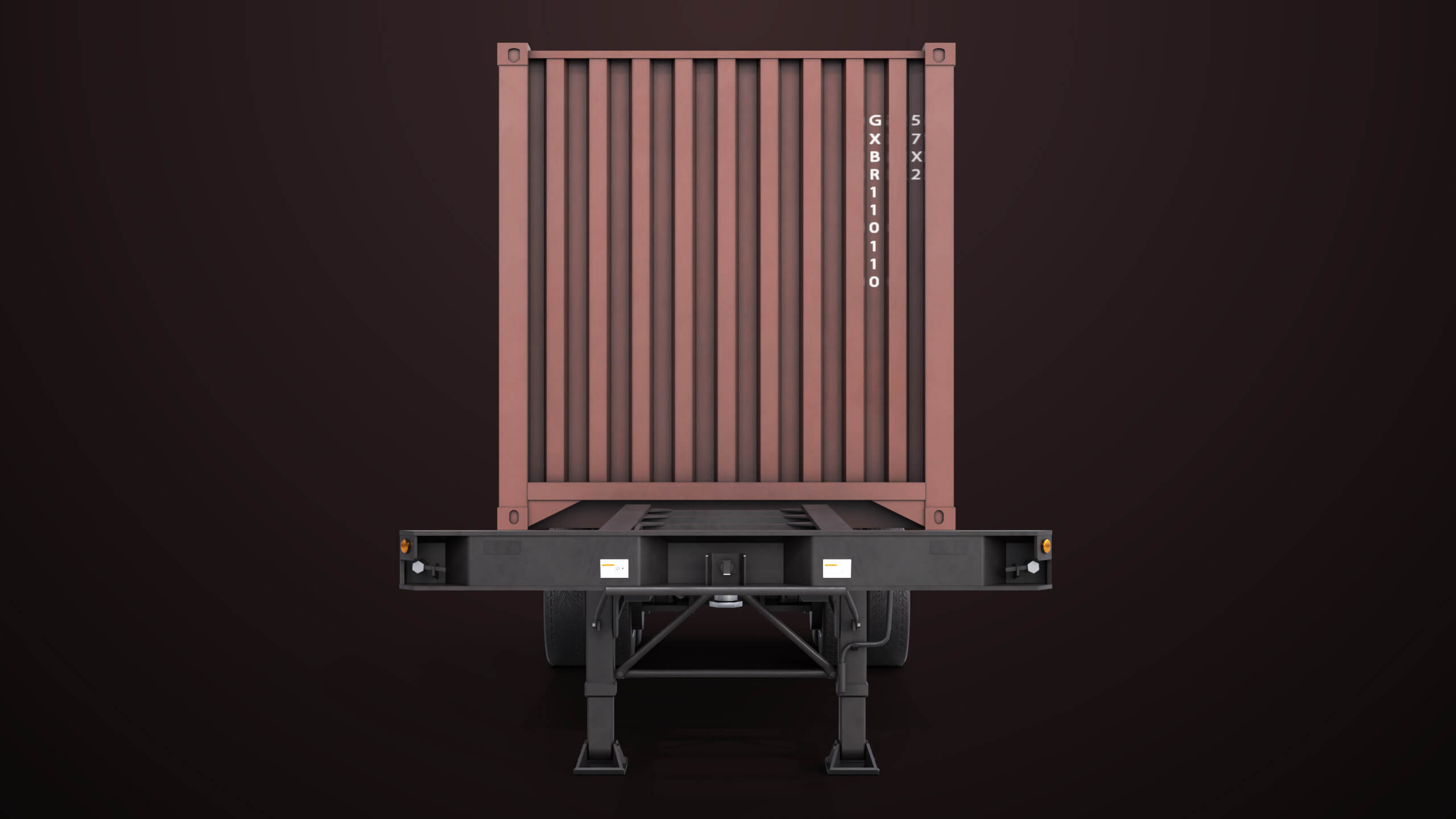 Container Carrier Trailer 03 for Heavy Truck PBR - 3D Model by Eight Vertex