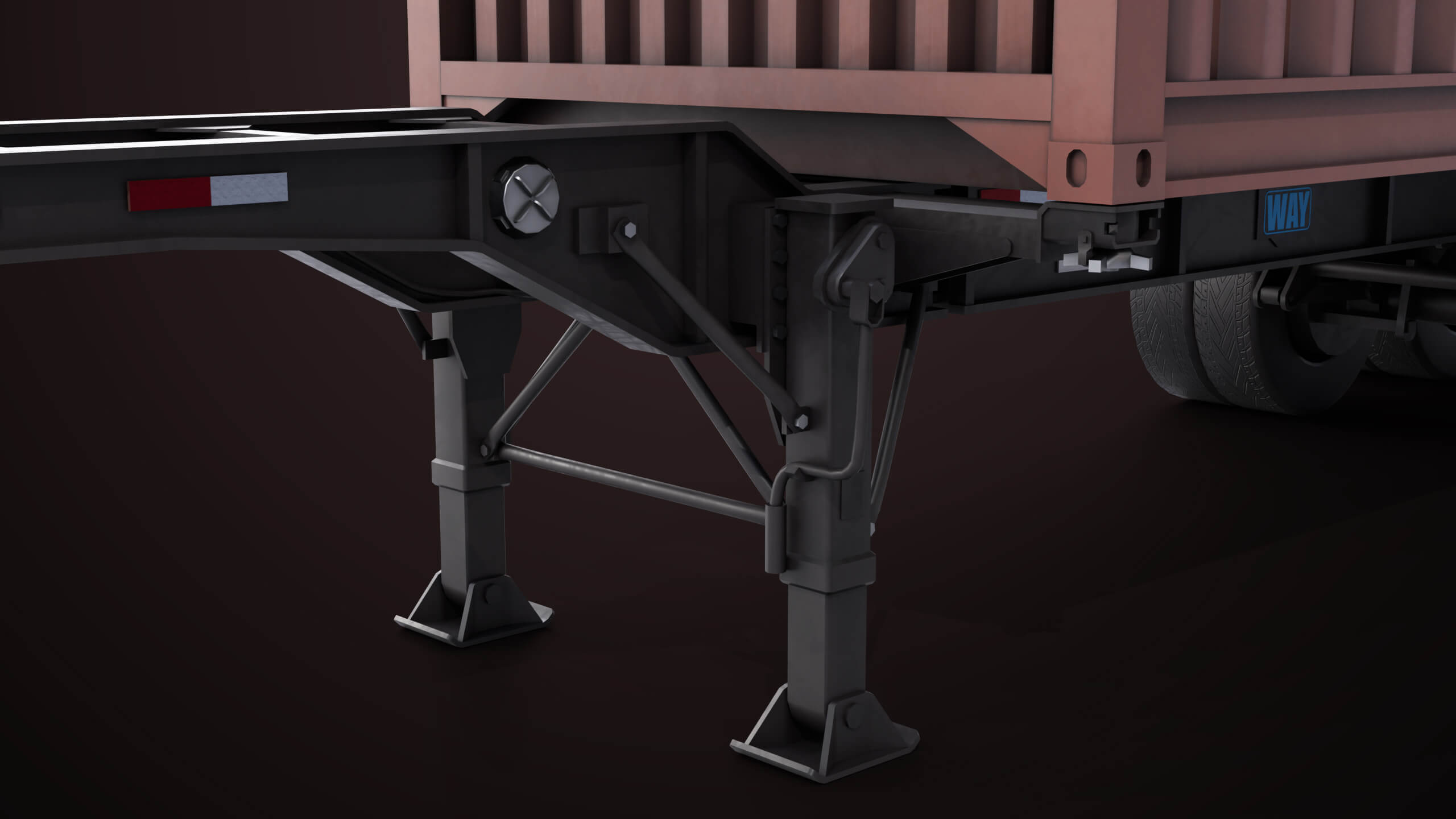 Container Carrier Trailer 03 for Heavy Truck PBR - 3D Model by Eight Vertex