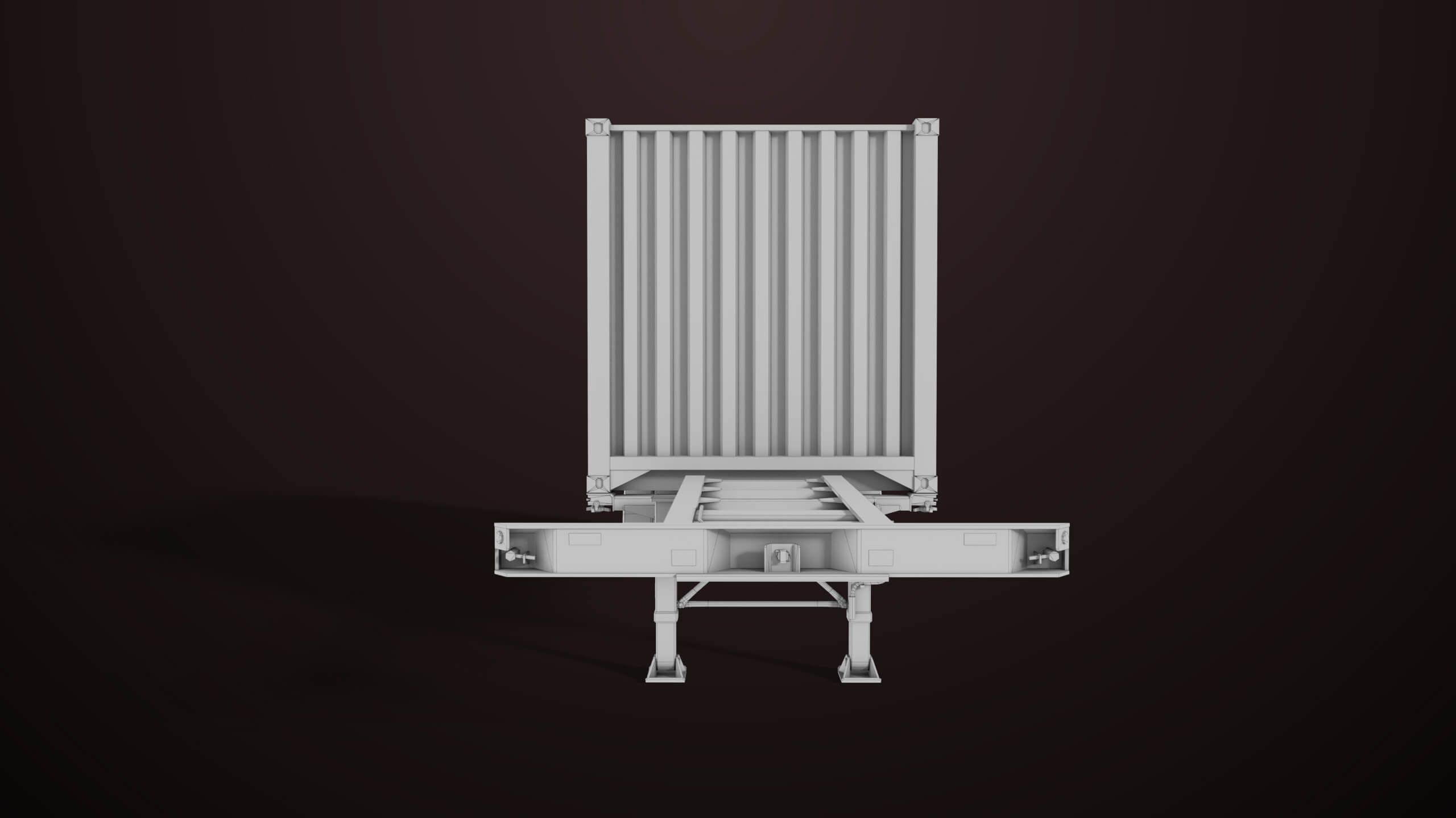 Container Carrier Trailer 03 for Heavy Truck PBR - 3D Model by Eight Vertex