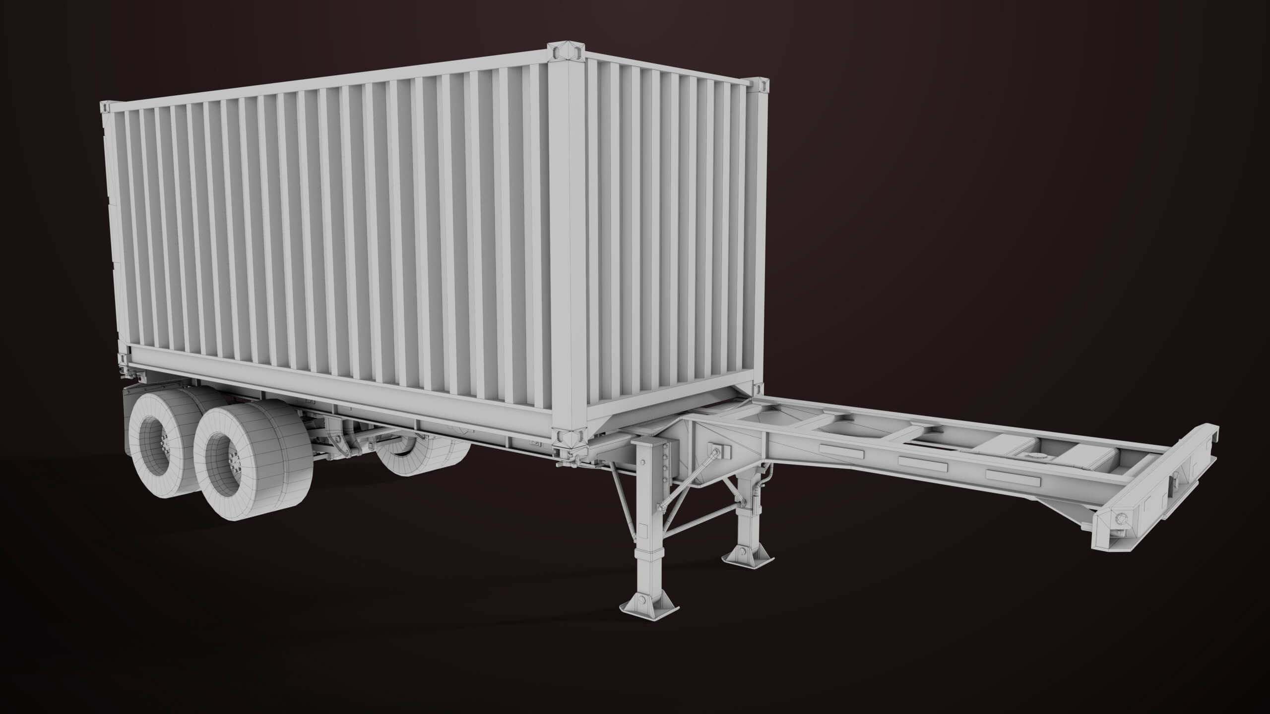 Container Carrier Trailer 03 for Heavy Truck PBR - 3D Model by Eight Vertex