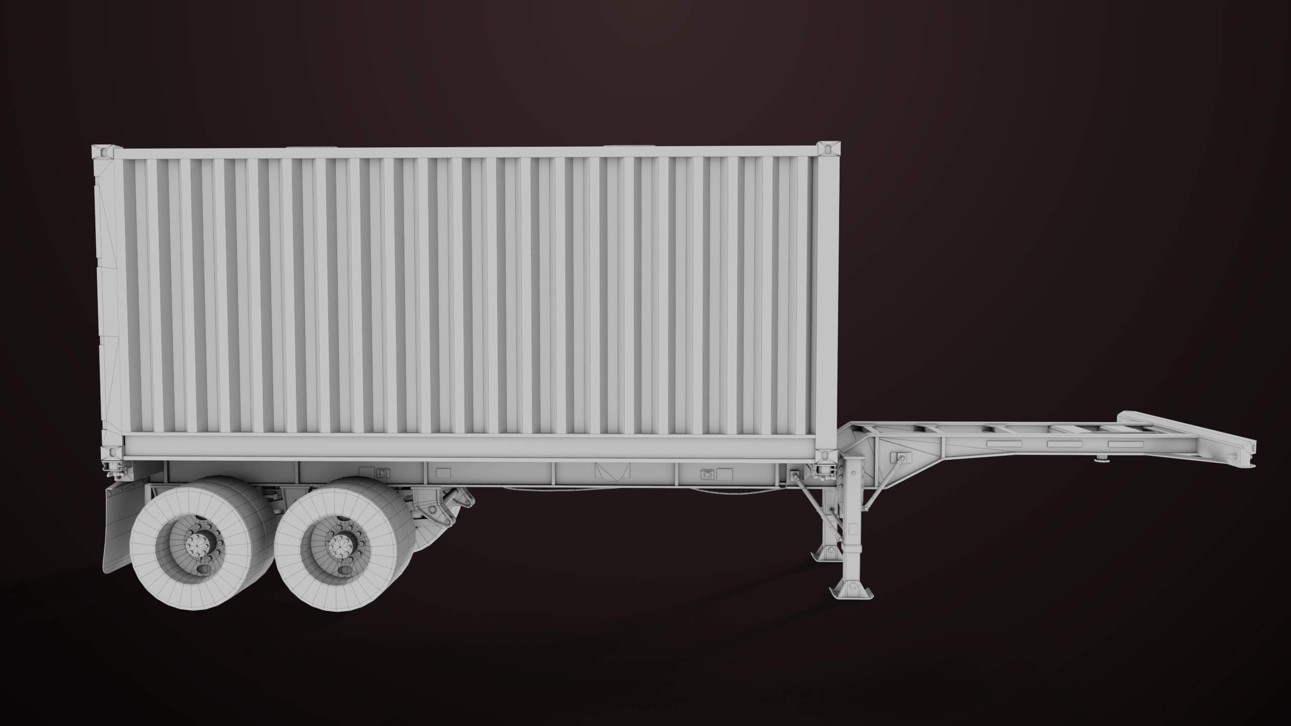 Container Carrier Trailer 03 for Heavy Truck PBR - 3D Model by Eight Vertex