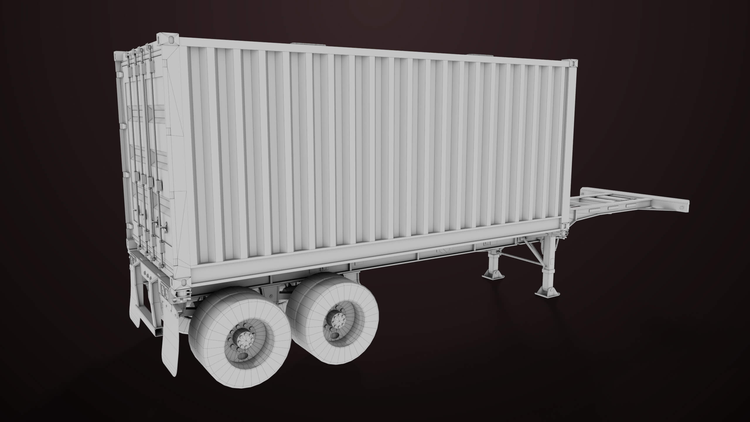 Container Carrier Trailer 03 for Heavy Truck PBR - 3D Model by Eight Vertex