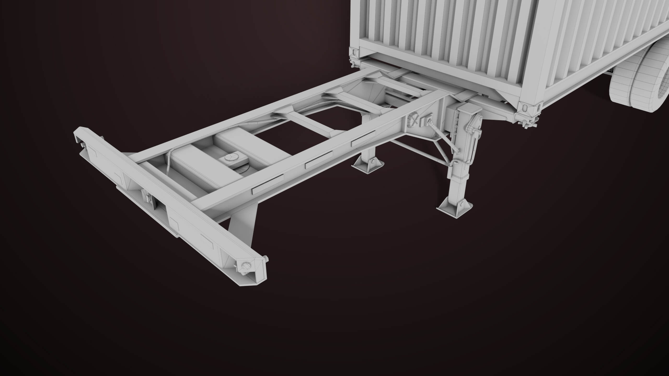 Container Carrier Trailer 03 for Heavy Truck PBR - 3D Model by Eight Vertex