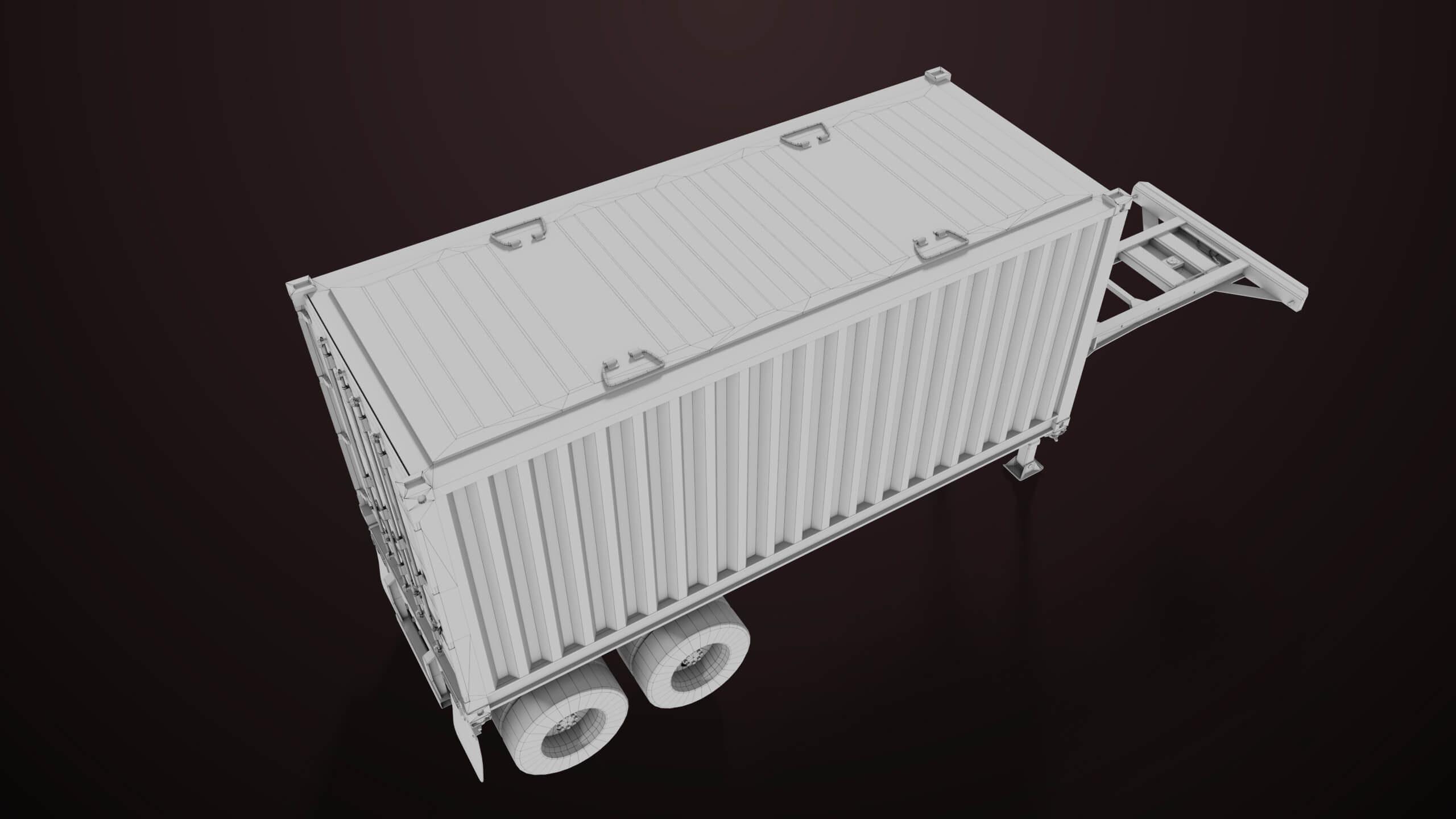 Container Carrier Trailer 03 for Heavy Truck PBR - 3D Model by Eight Vertex