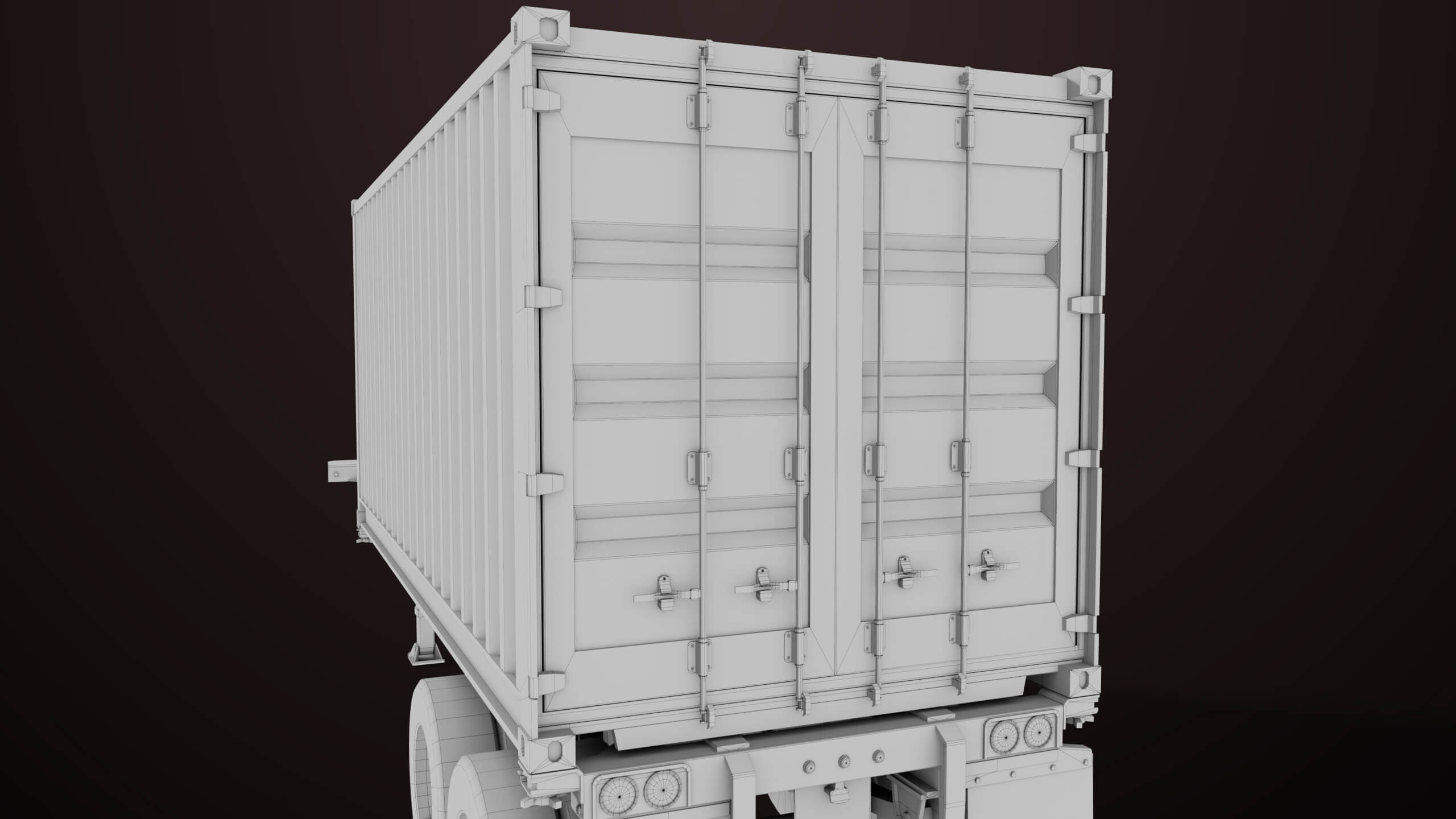 Container Carrier Trailer 03 for Heavy Truck PBR - 3D Model by Eight Vertex
