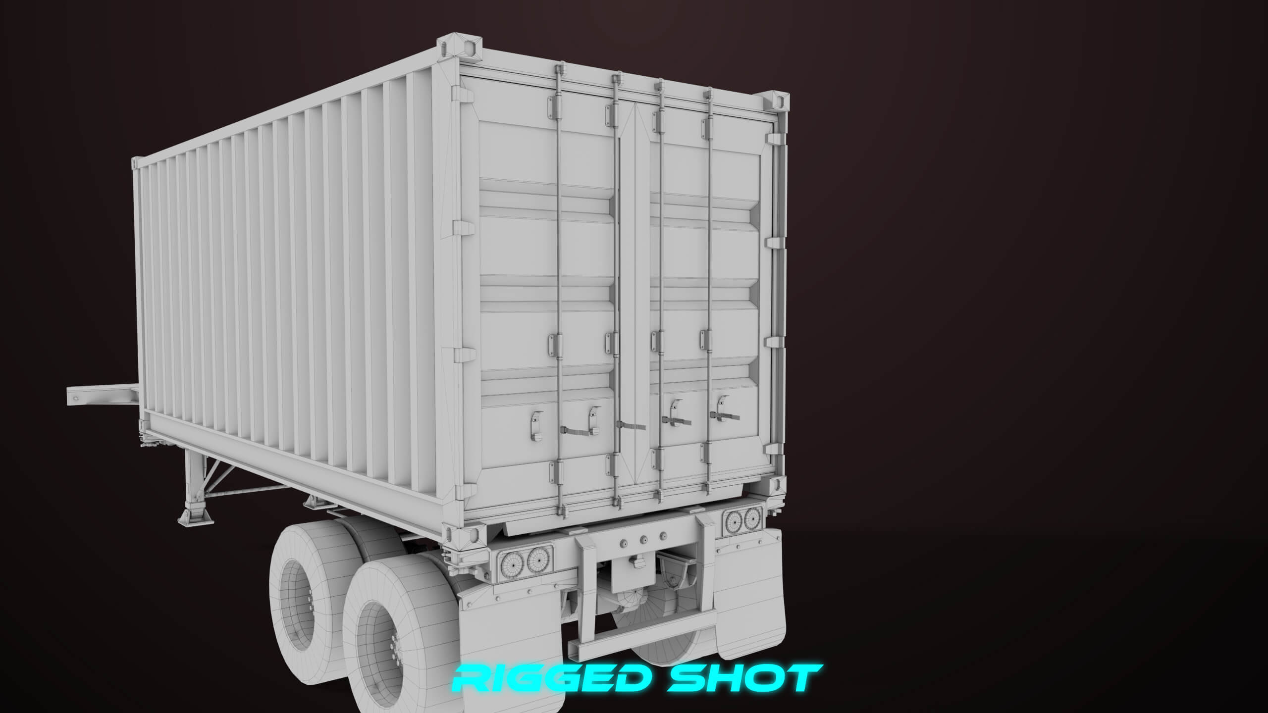 Container Carrier Trailer 03 for Heavy Truck PBR - 3D Model by Eight Vertex