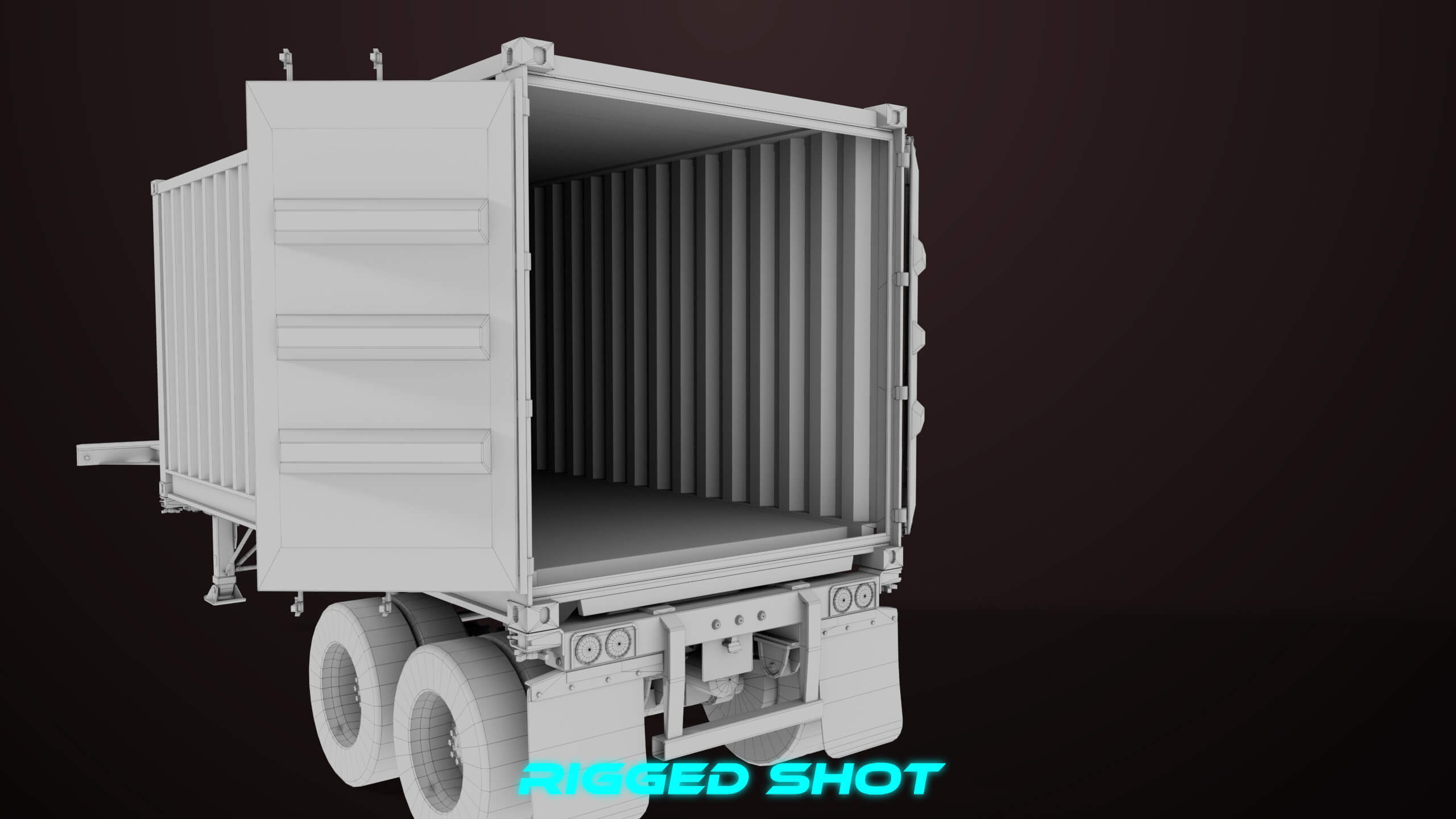 Container Carrier Trailer 03 for Heavy Truck PBR - 3D Model by Eight Vertex