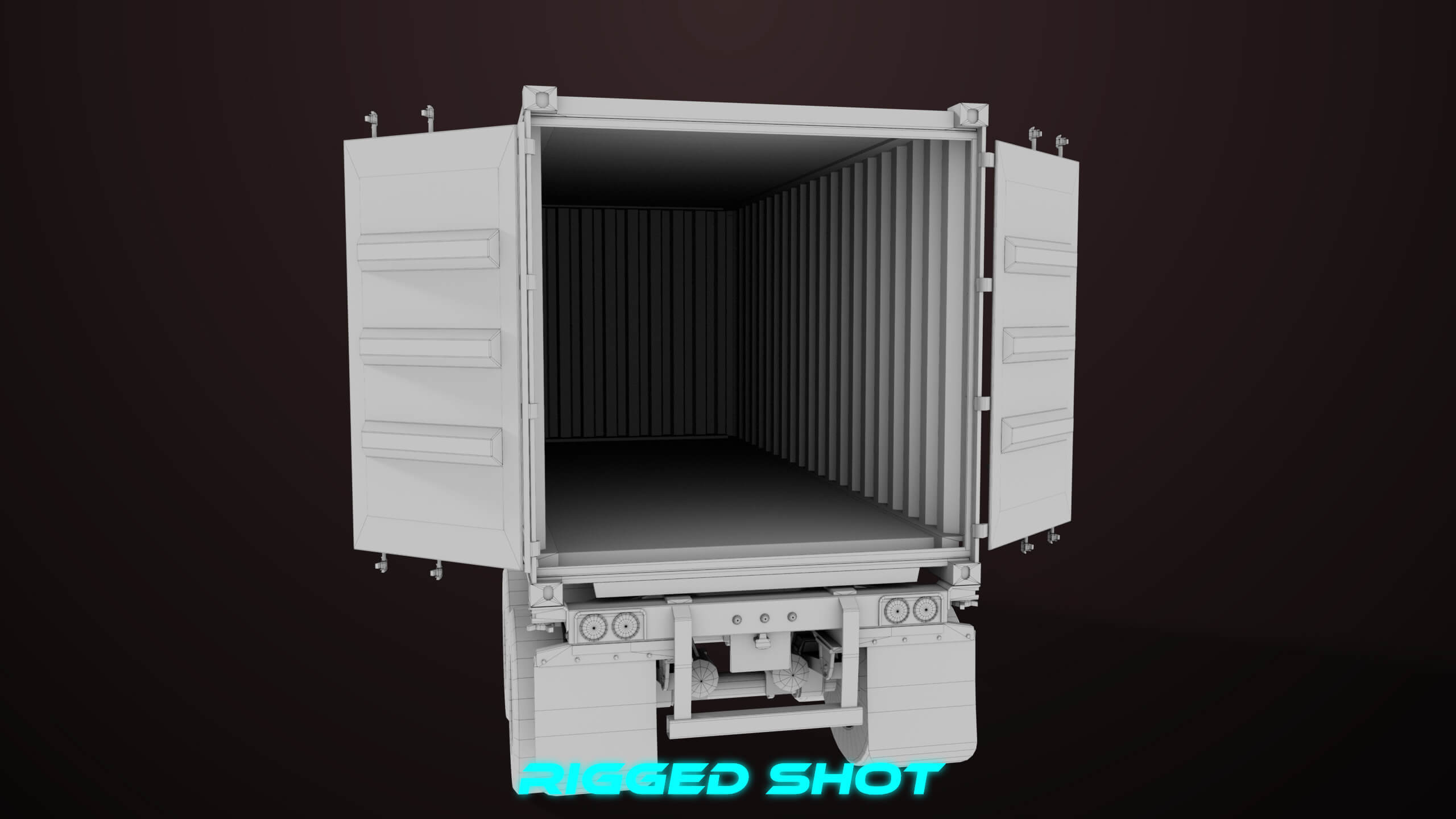 Container Carrier Trailer 03 for Heavy Truck PBR - 3D Model by Eight Vertex